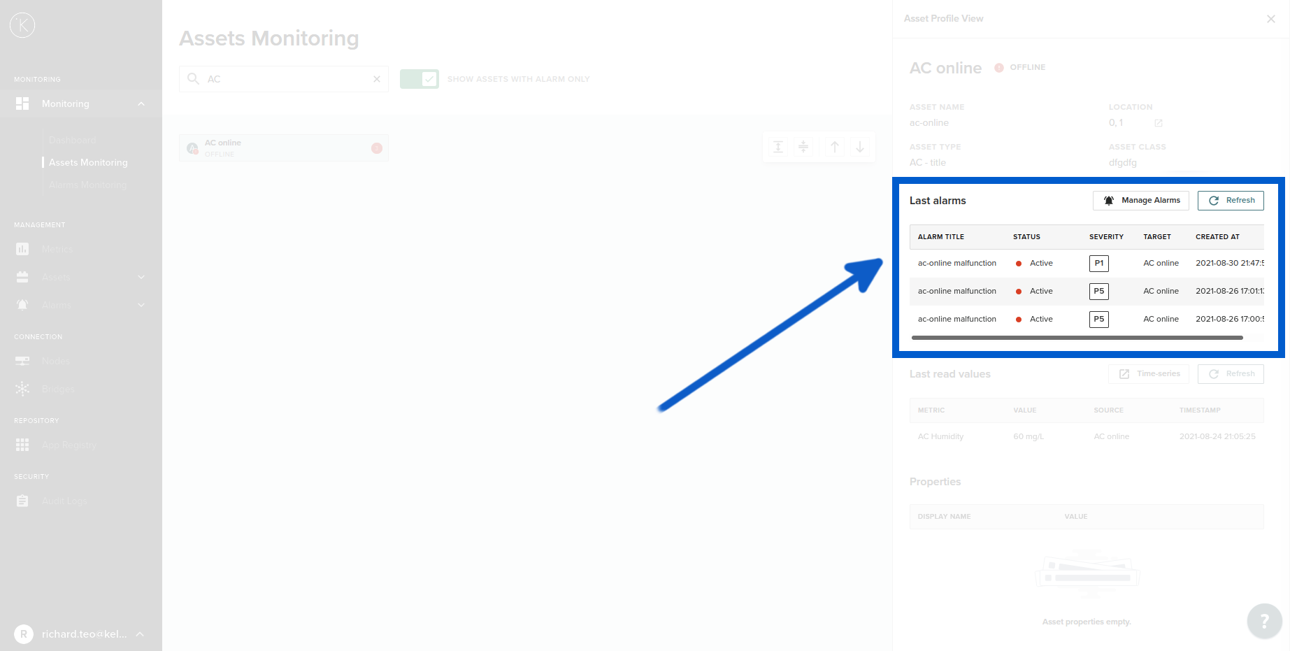 Assets Monitoring - KELVIN DOCUMENTATION