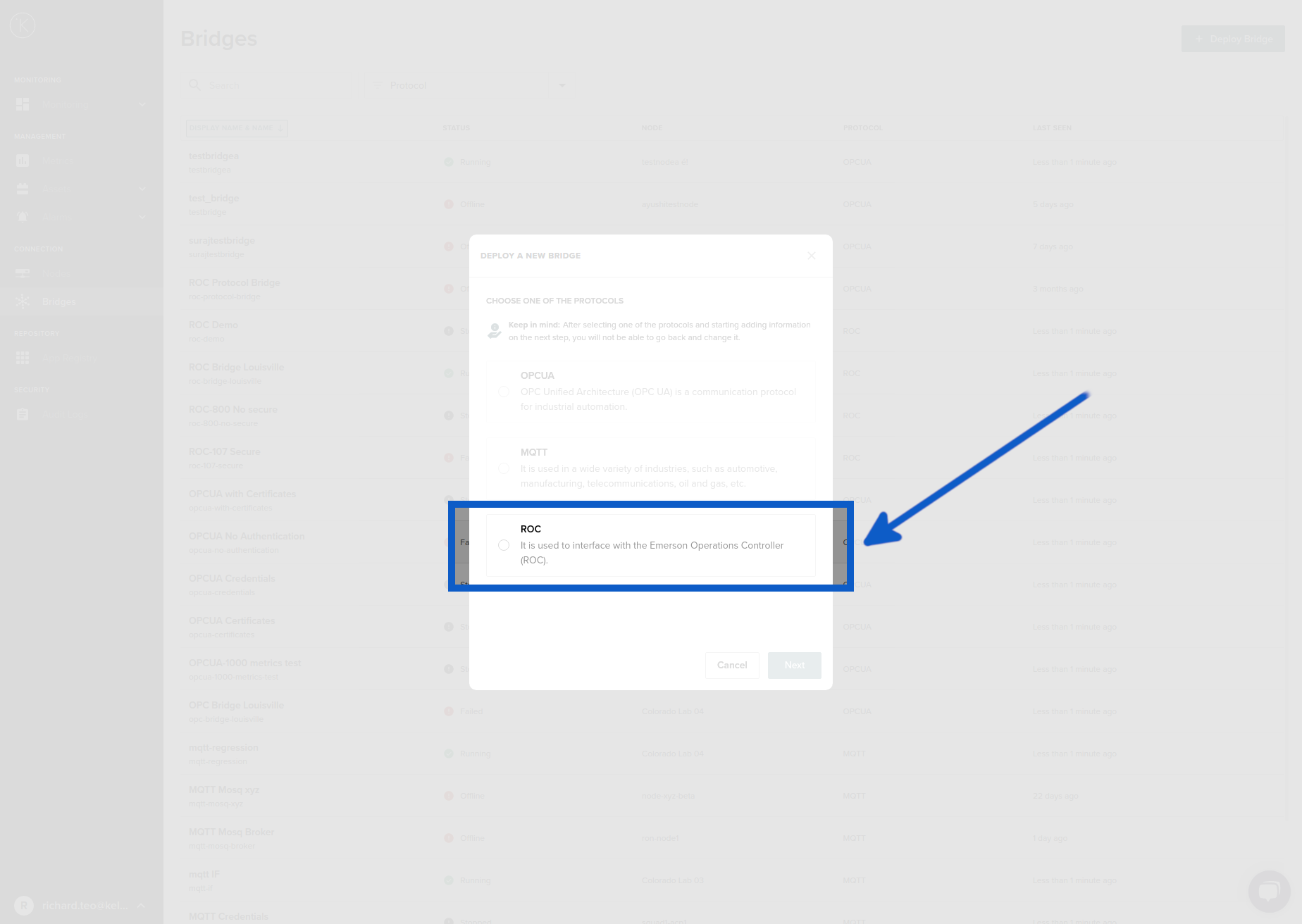 Creating an Emerson Controller ROC Bridge - KELVIN DOCUMENTATION