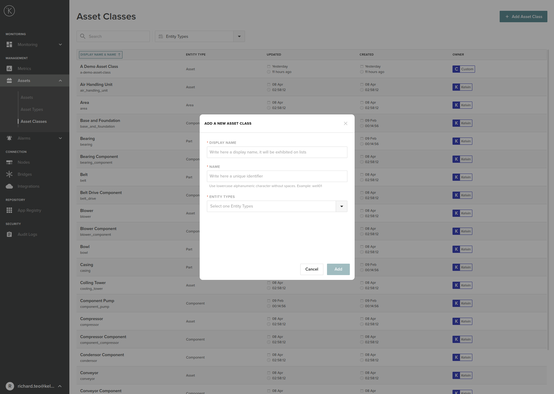 Asset Classes - KELVIN DOCUMENTATION
