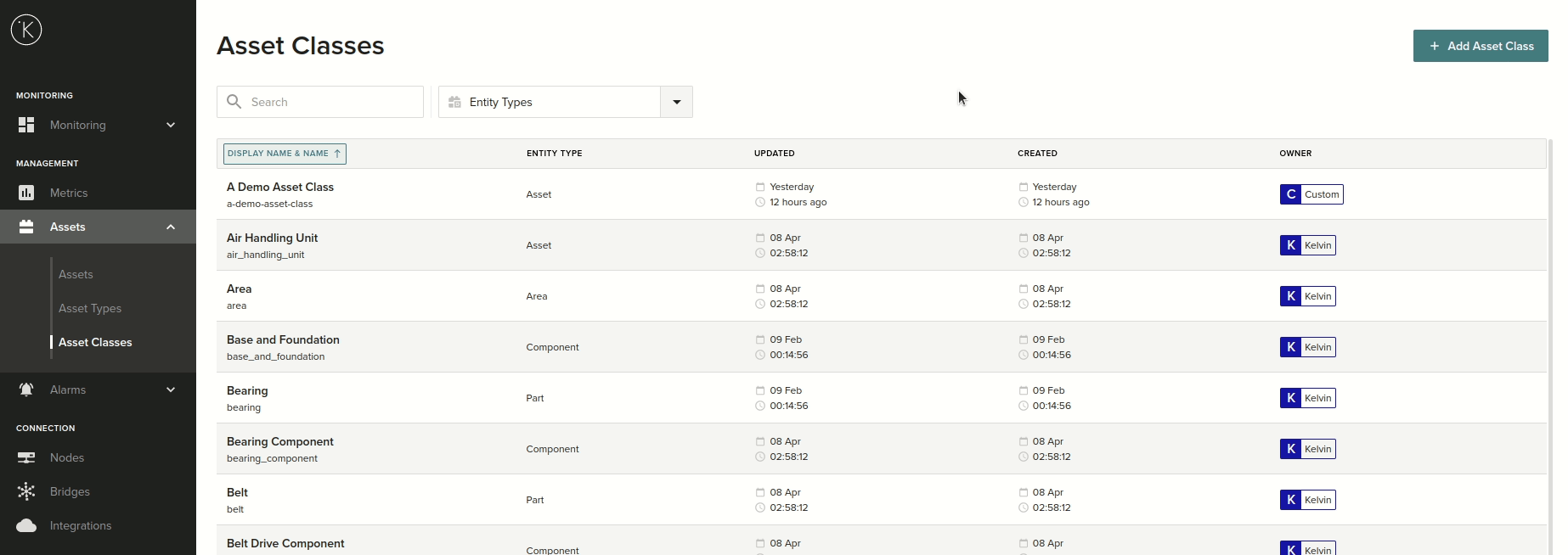 Asset Classes - KELVIN DOCUMENTATION