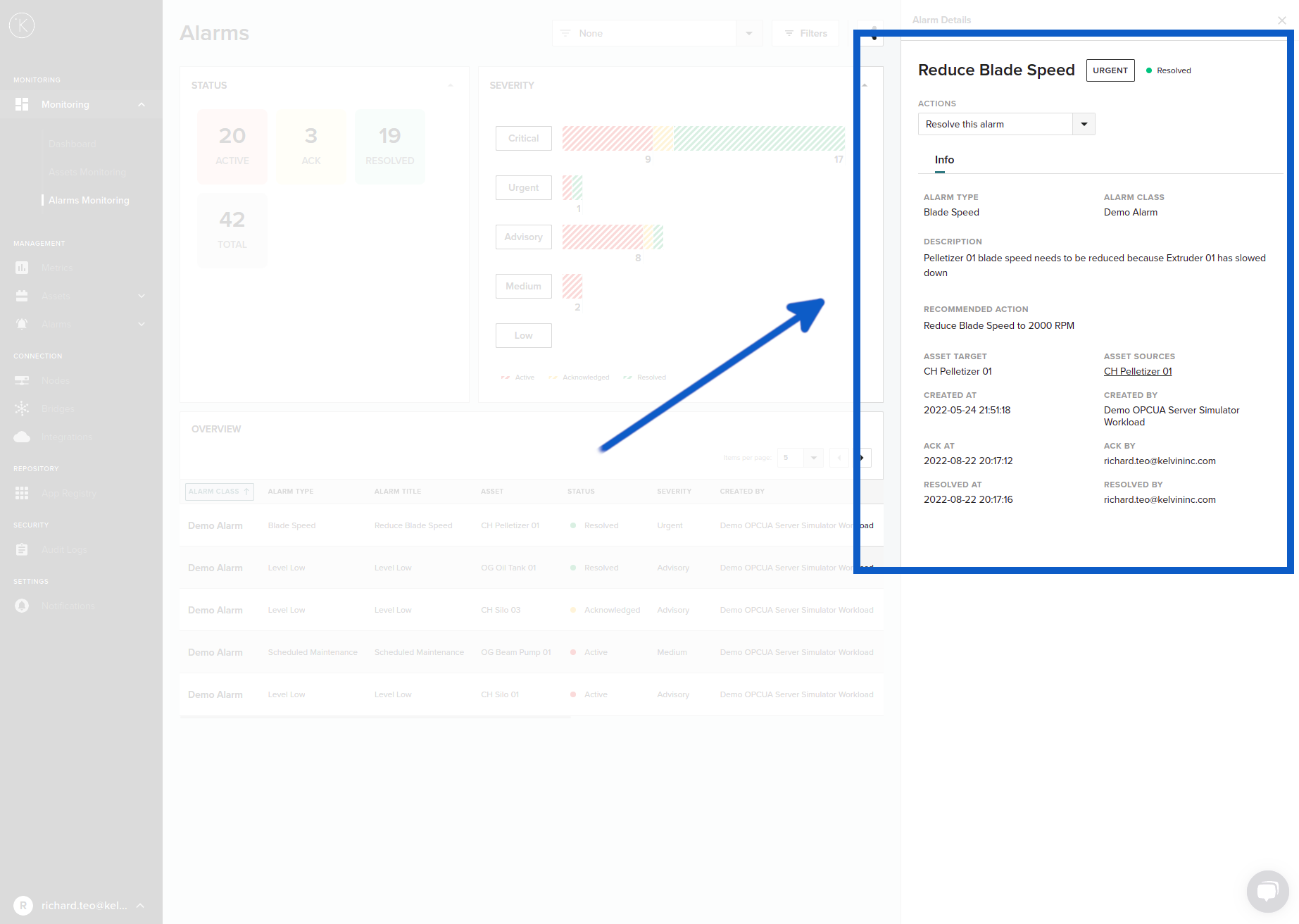 Alarms Monitoring - KELVIN DOCUMENTATION