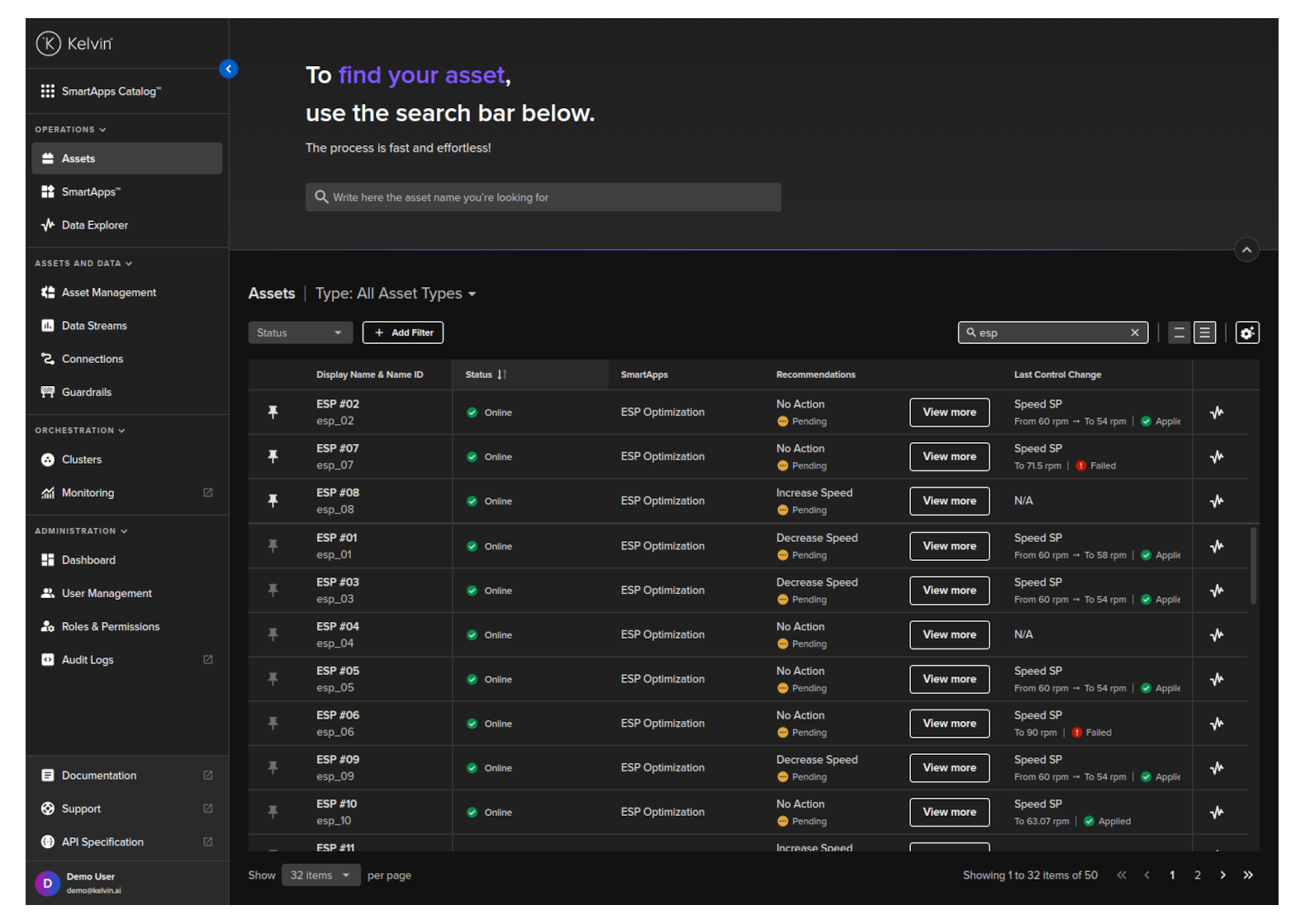 Managing Assets - Kelvin Documentation