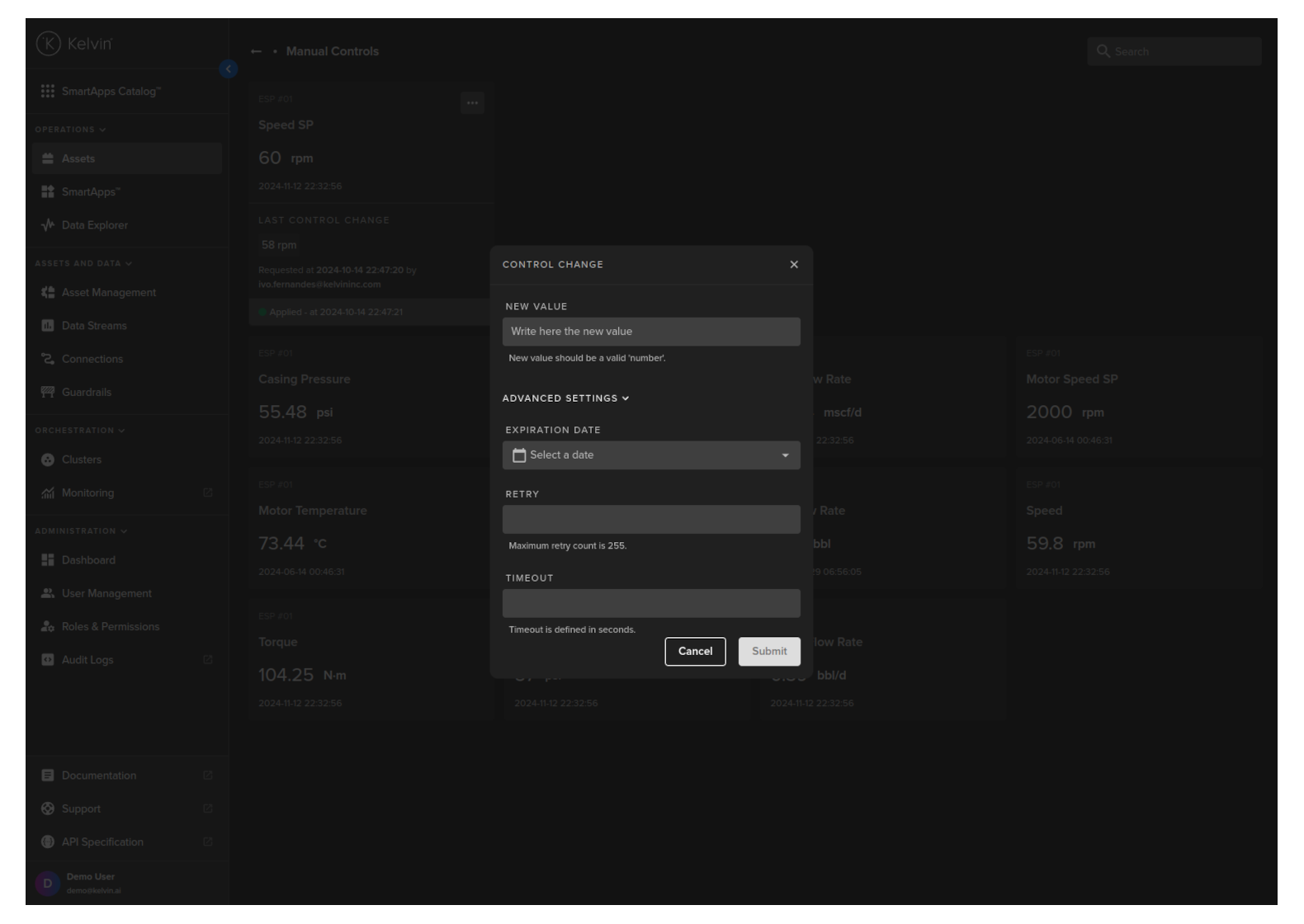 Manual Controls - Kelvin Documentation
