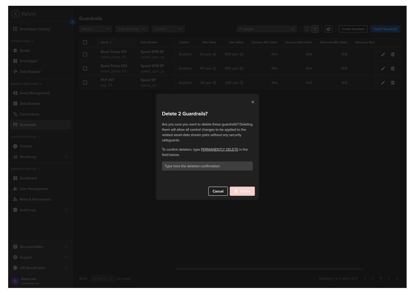 Bulk Delete Guardrails - Kelvin Documentation
