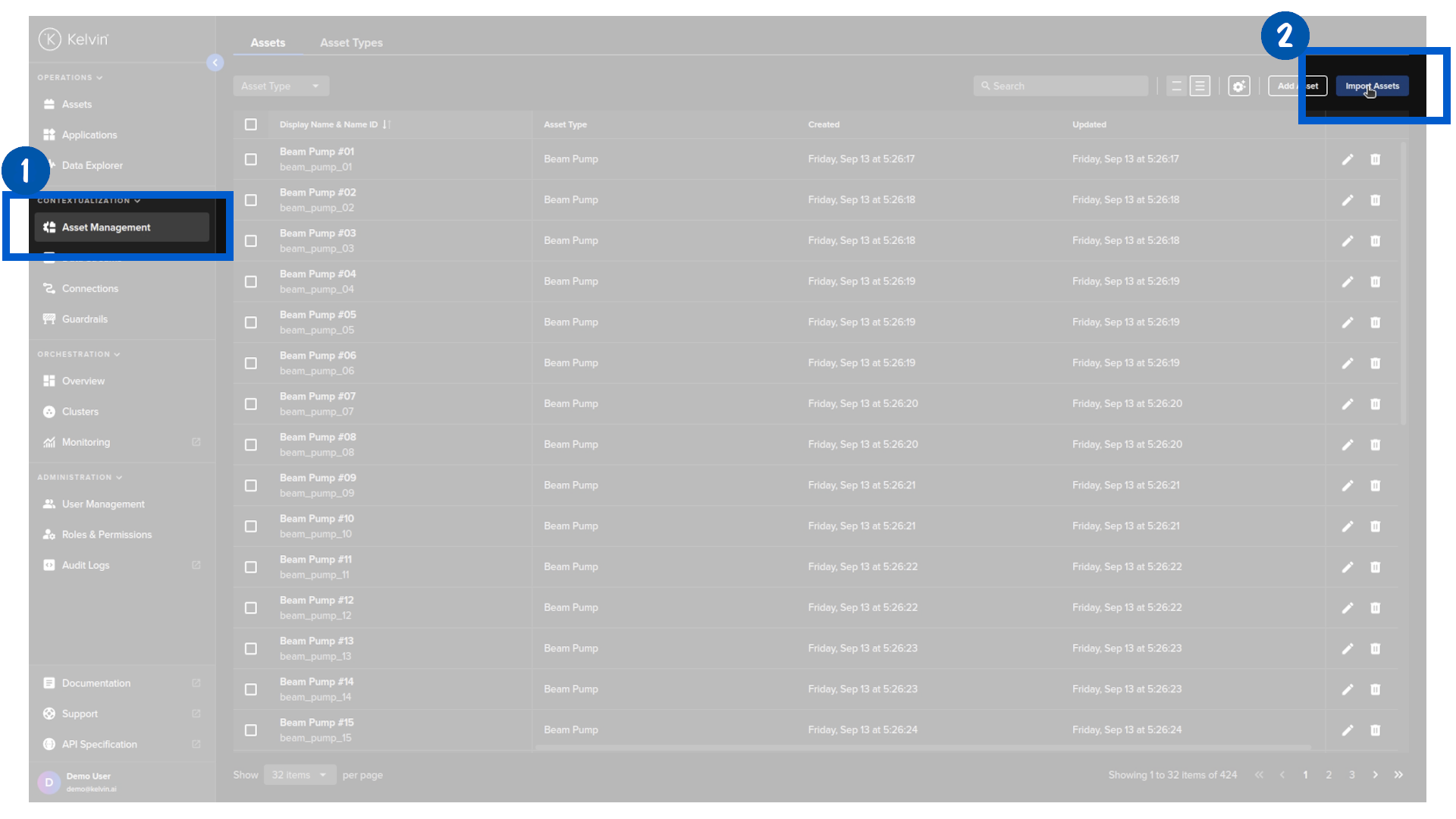 Stream Data from Assets - Kelvin Documentation