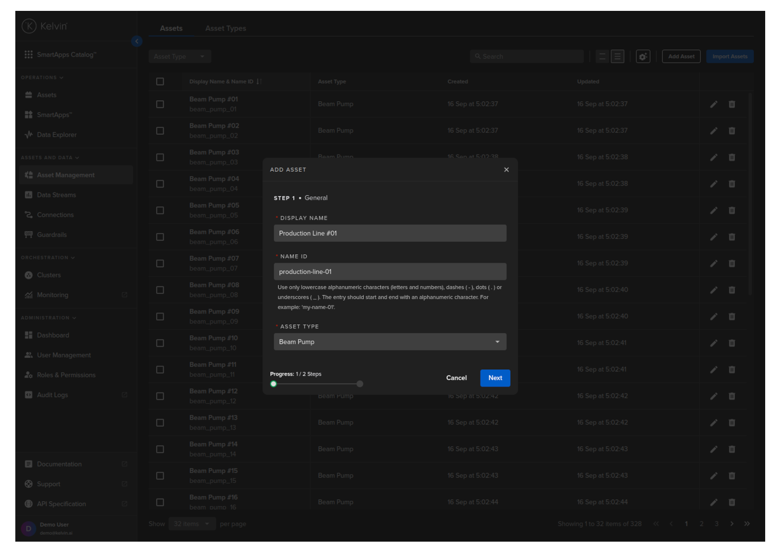 Create an Asset - Kelvin Documentation
