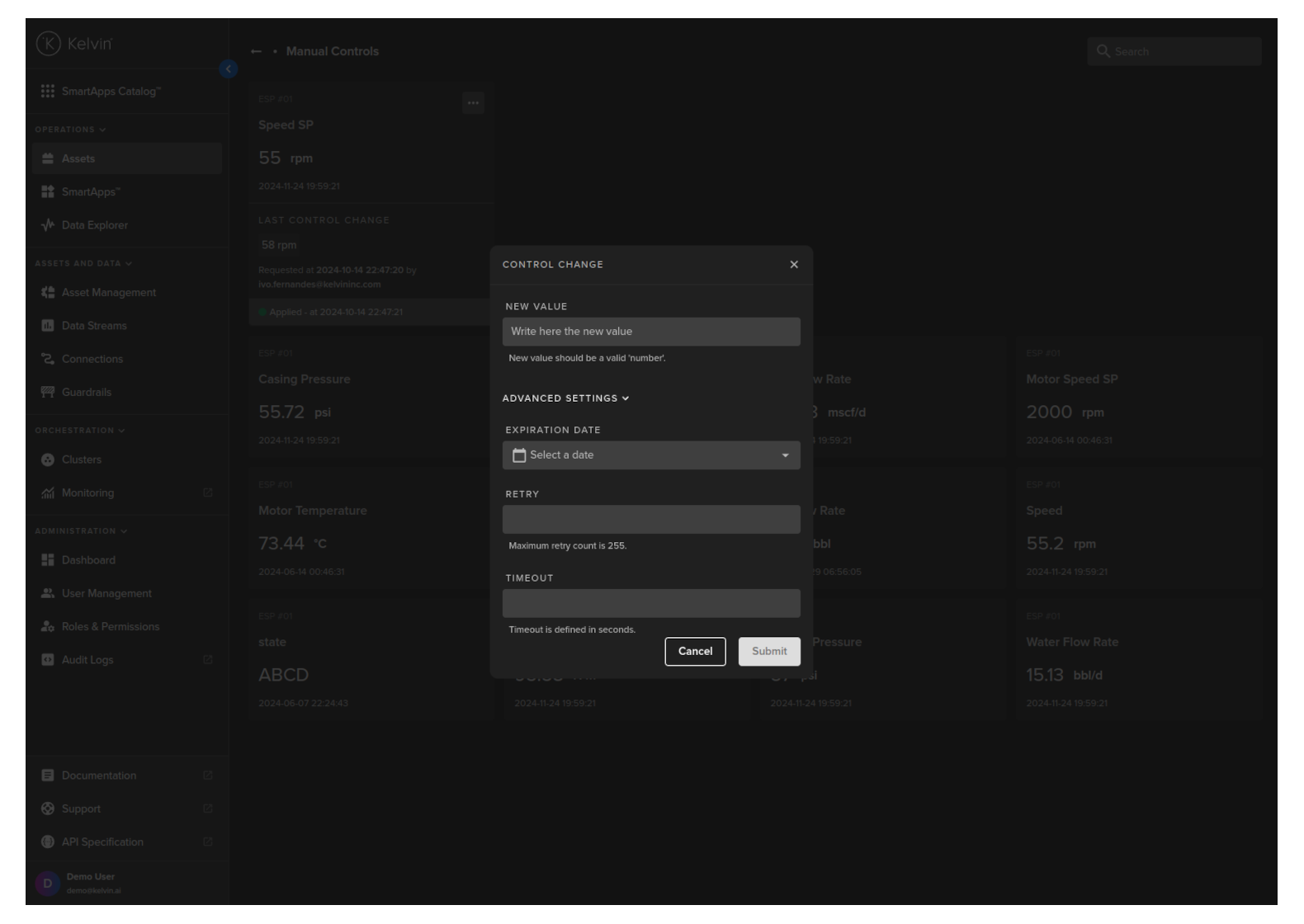 Manual Controls - Kelvin Documentation