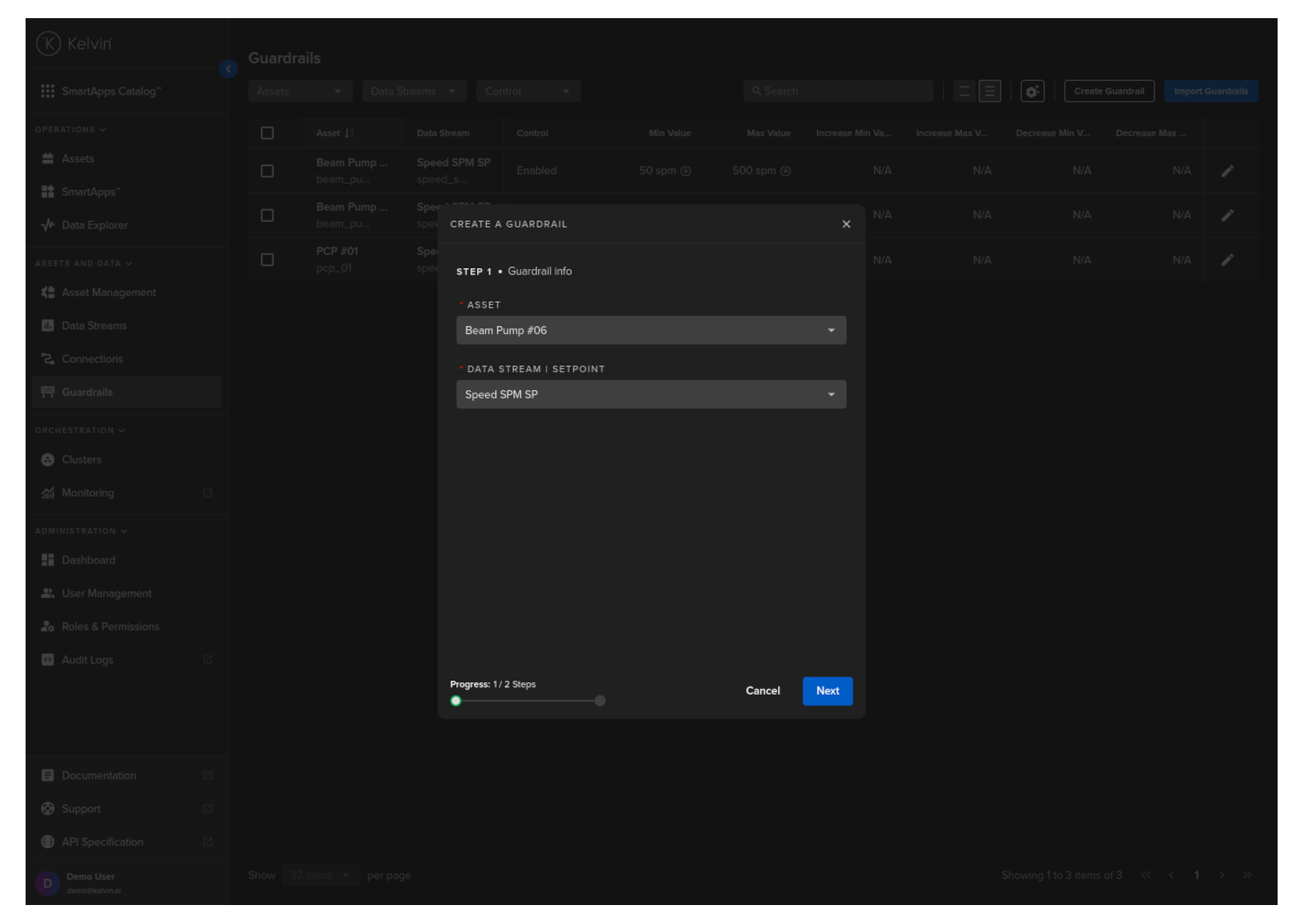 Create a Guardrail - Kelvin Documentation