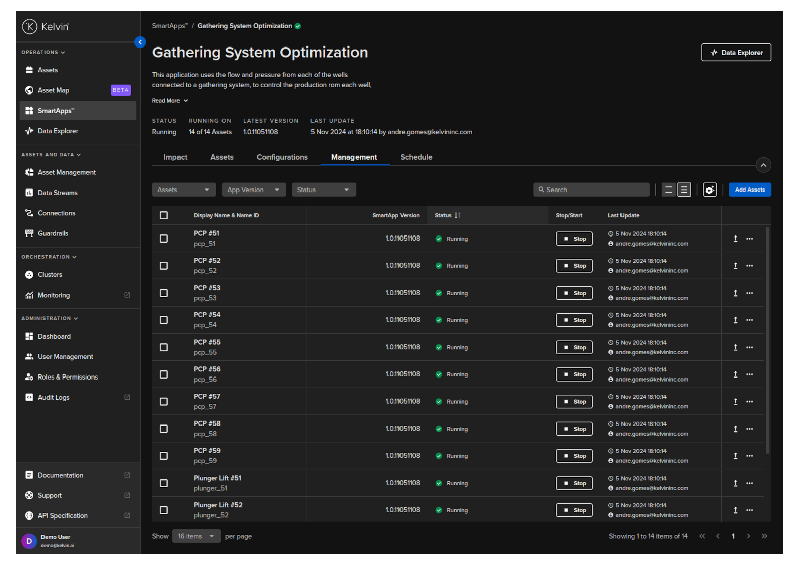 List Assets in SmartApp - Kelvin Documentation