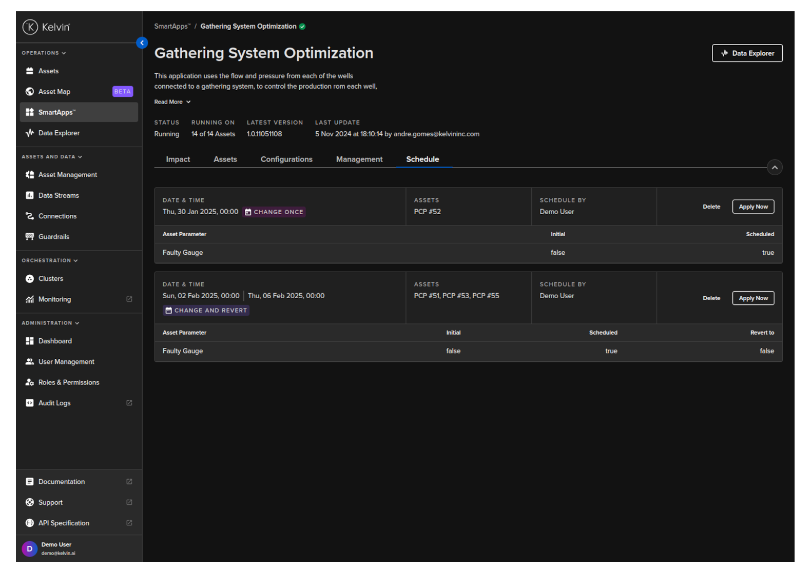 Schedules - Kelvin Documentation
