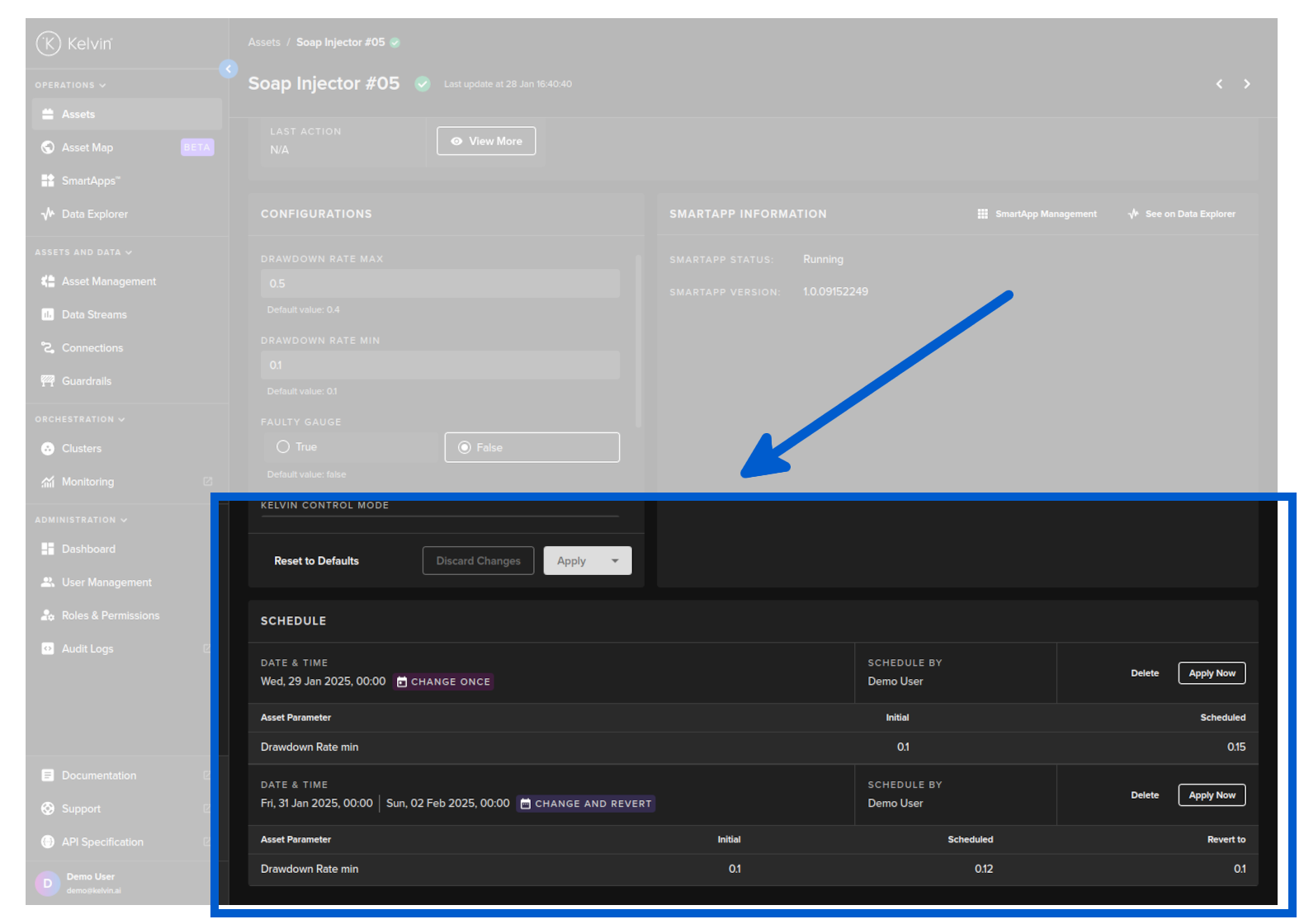 Create Scheduled Parameter - Kelvin Documentation