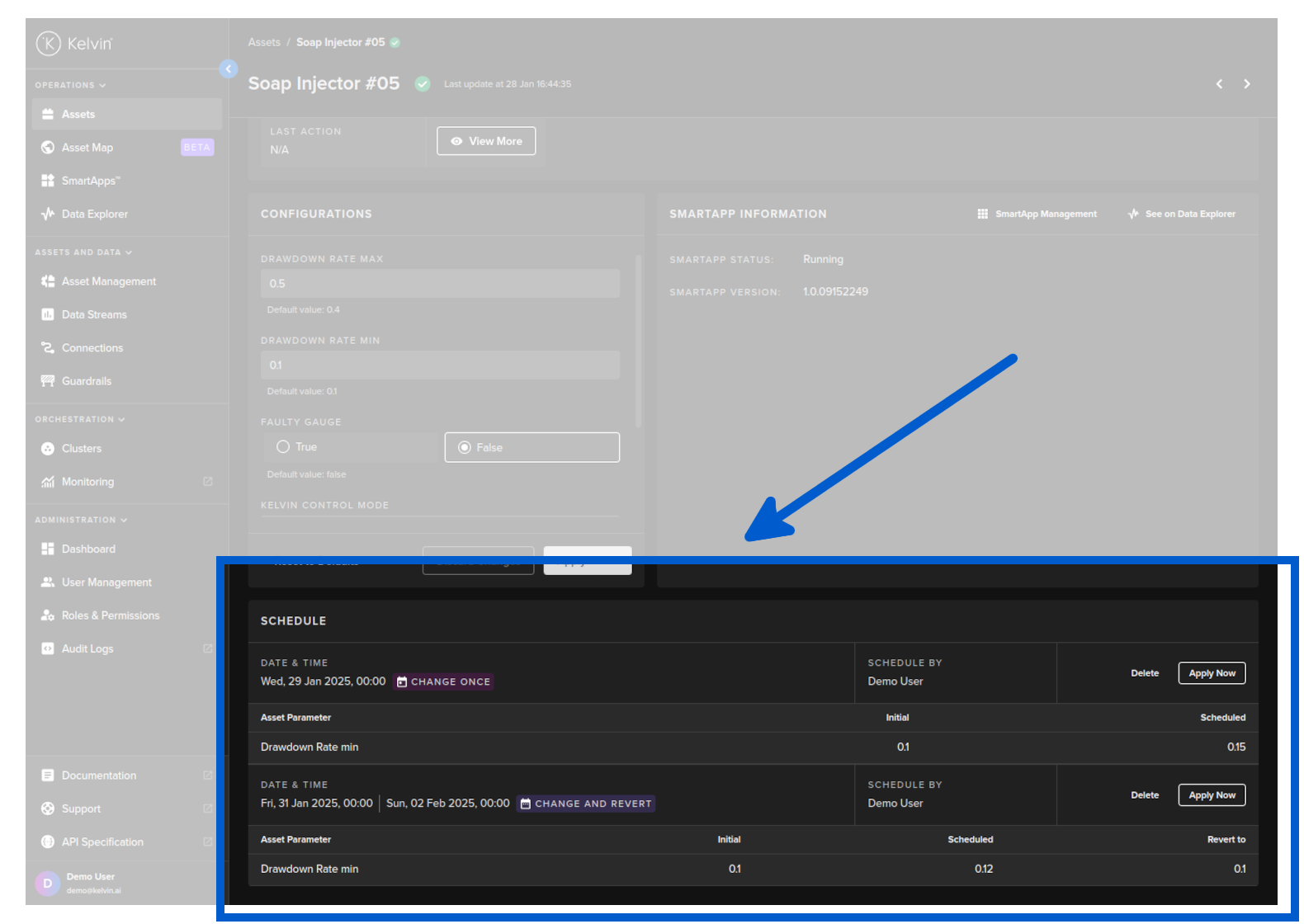 Create Scheduled Parameter - Kelvin Documentation