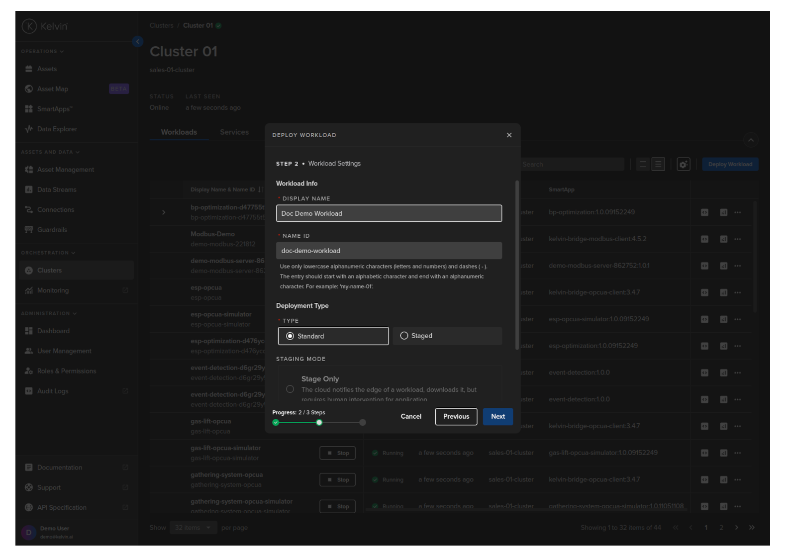 Deploy a Workload - Kelvin Documentation