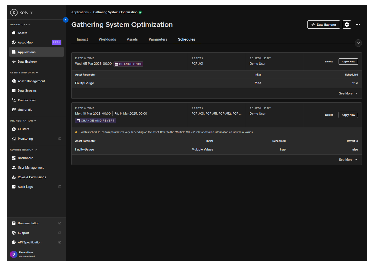 Schedules - Kelvin Documentation