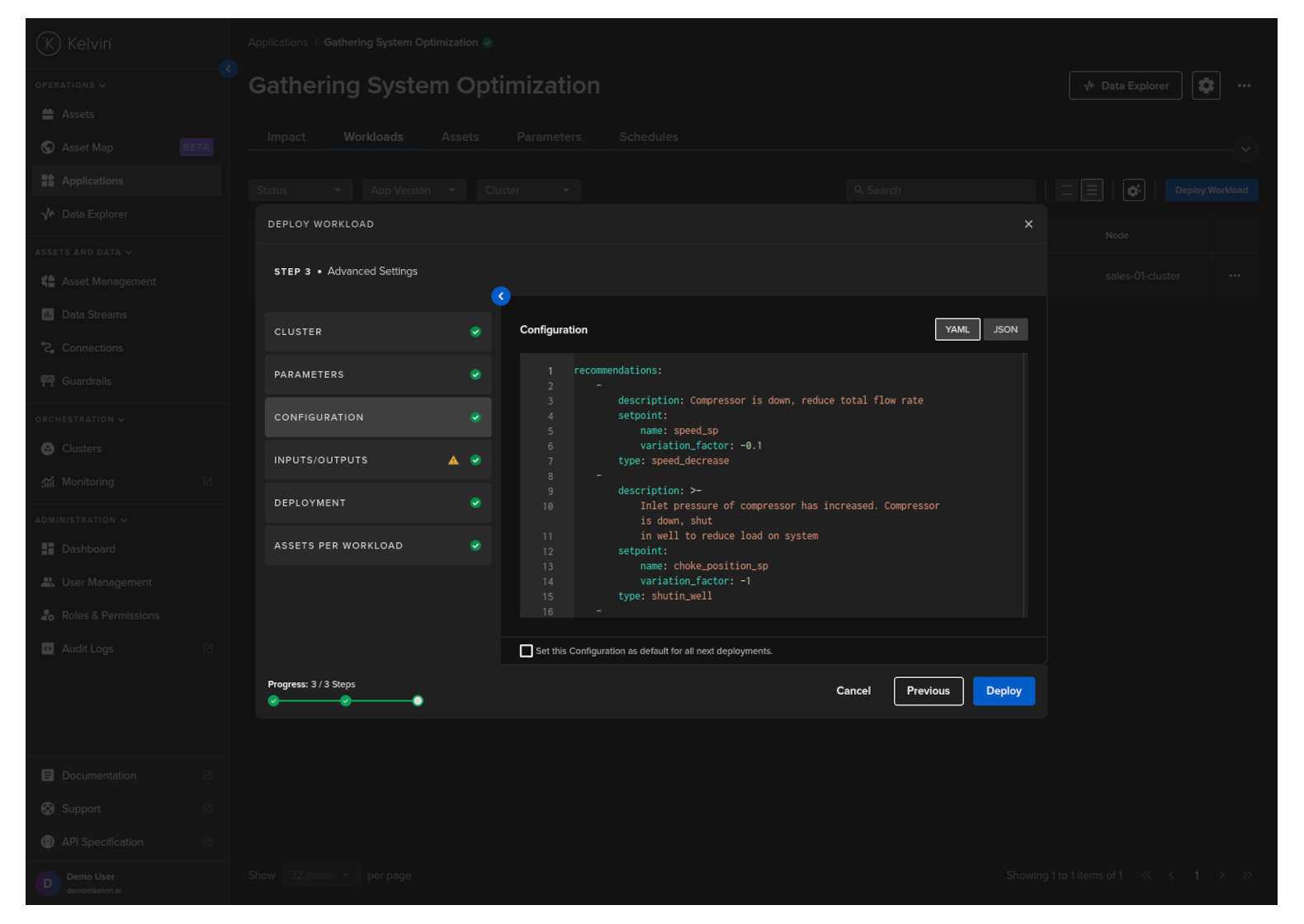 Deploy Workload Kelvin Documentation
