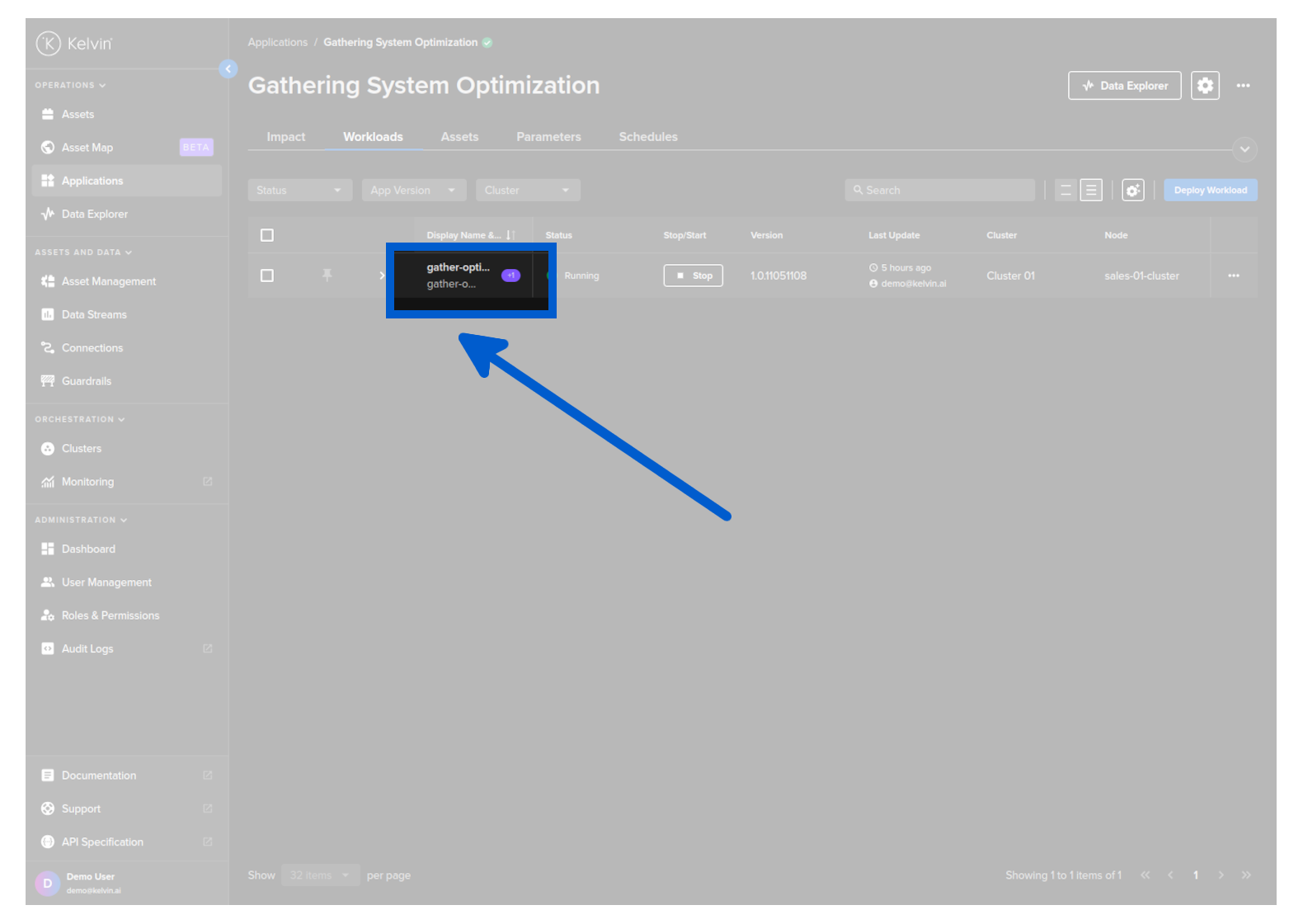 Update Workload Configuration - Kelvin Documentation