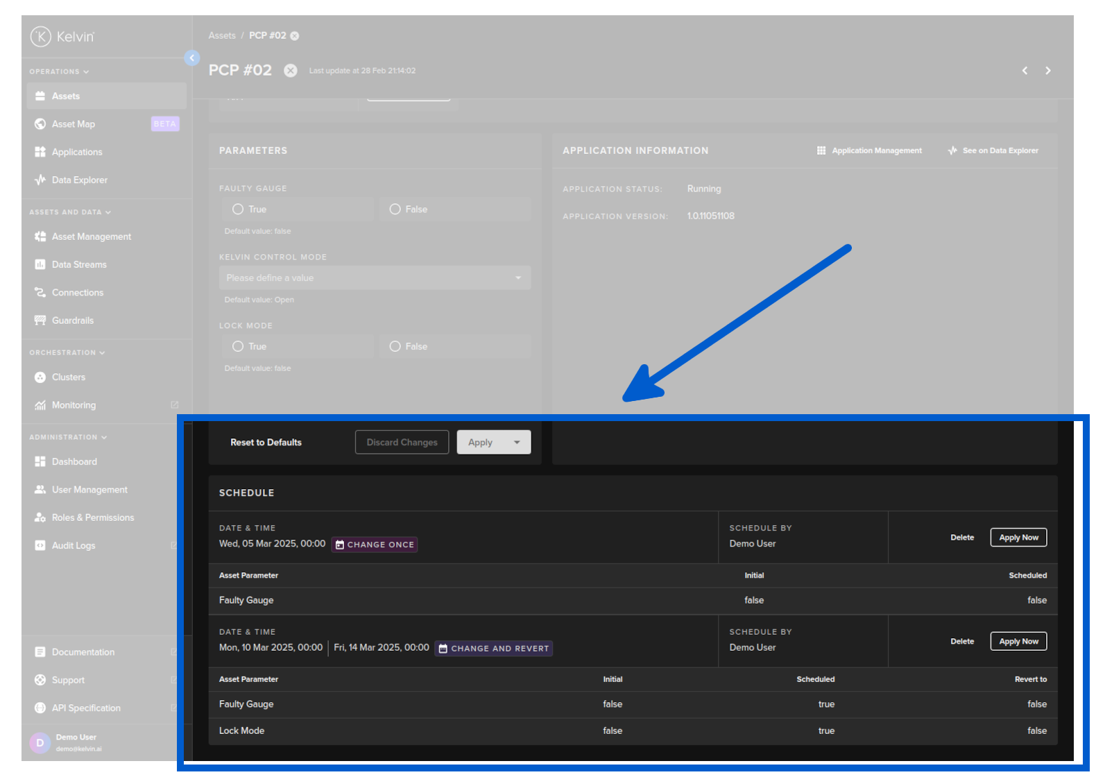Create Scheduled Parameter - Kelvin Documentation