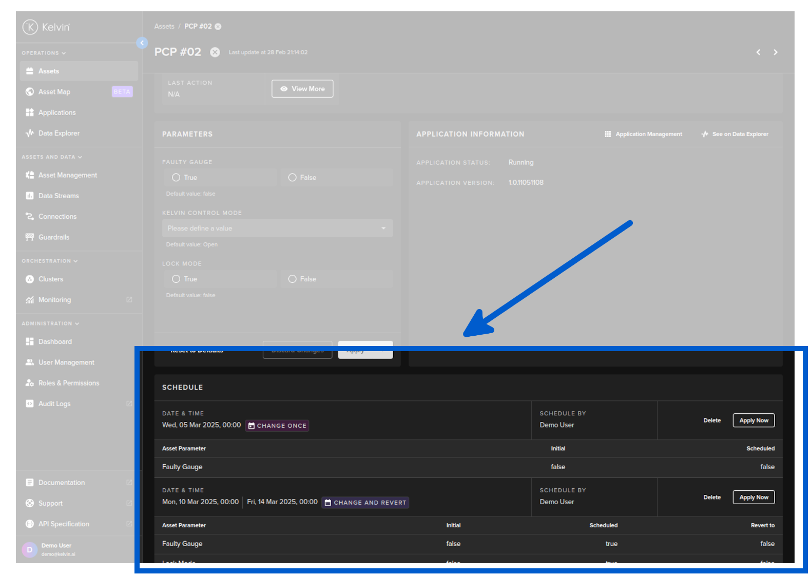 Create Scheduled Parameter - Kelvin Documentation