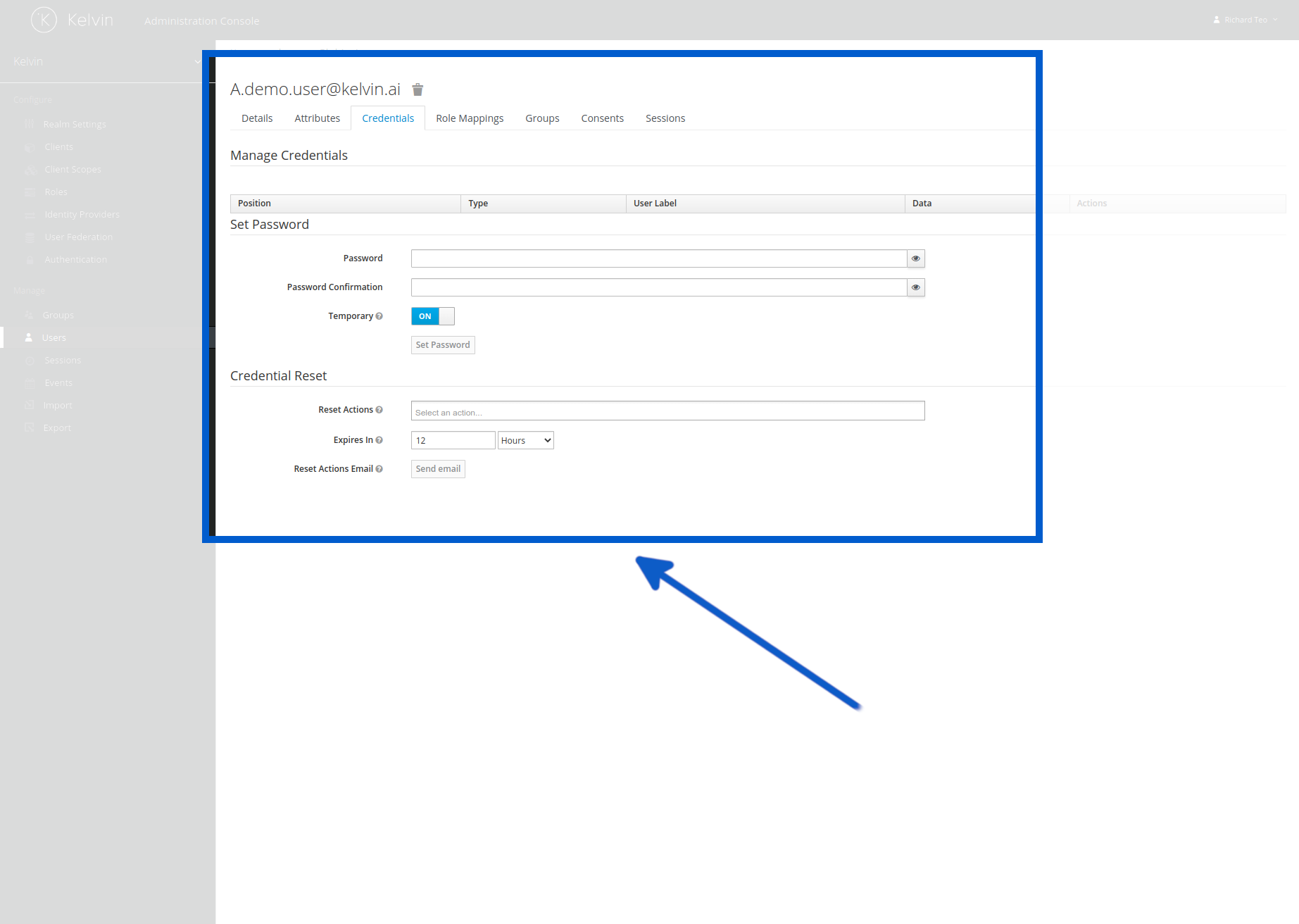 Reset Password - Kelvin Documentation