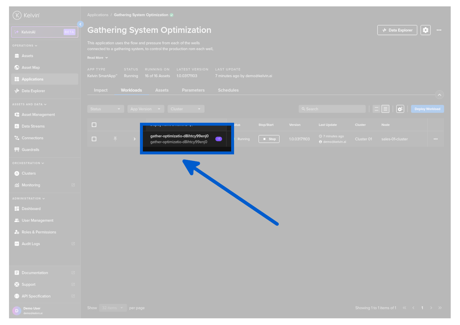 Update Workload Configuration - Kelvin Documentation