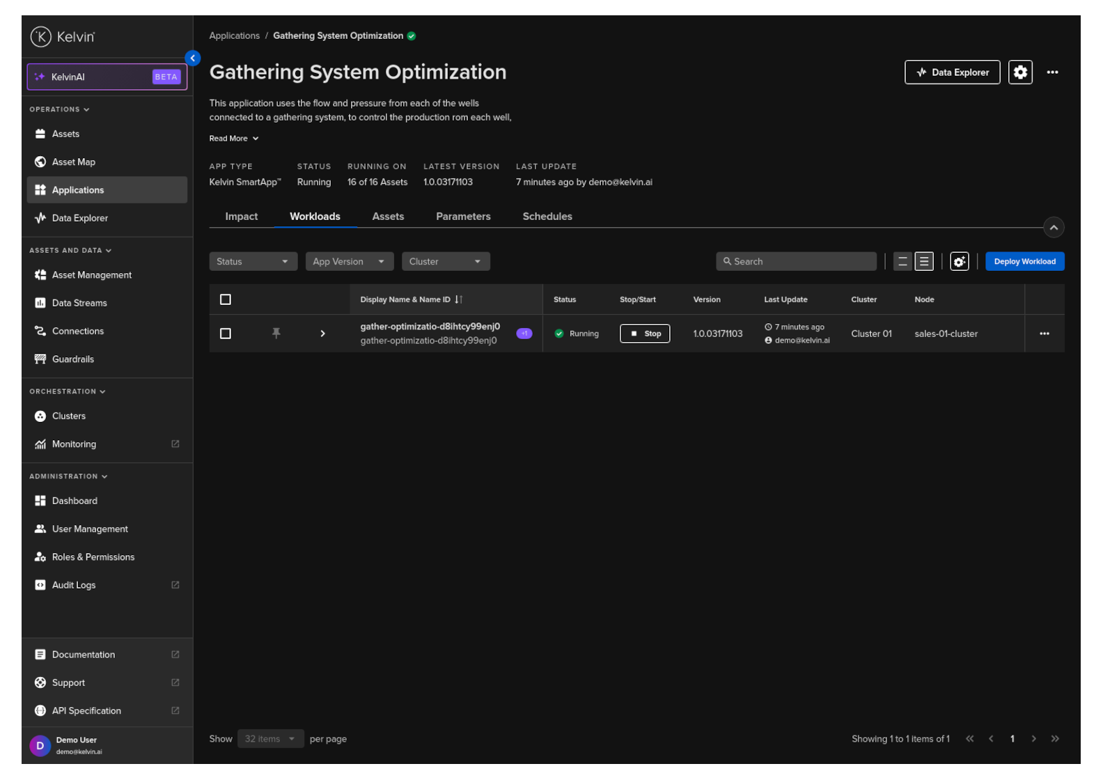 Update Workload Configuration - Kelvin Documentation