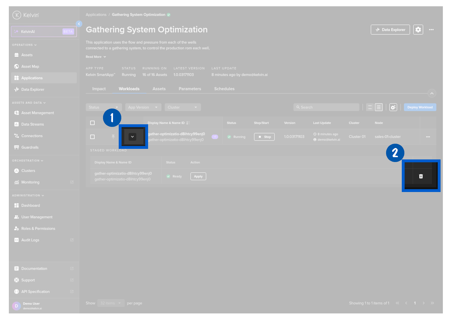 Delete a Workload - Kelvin Documentation