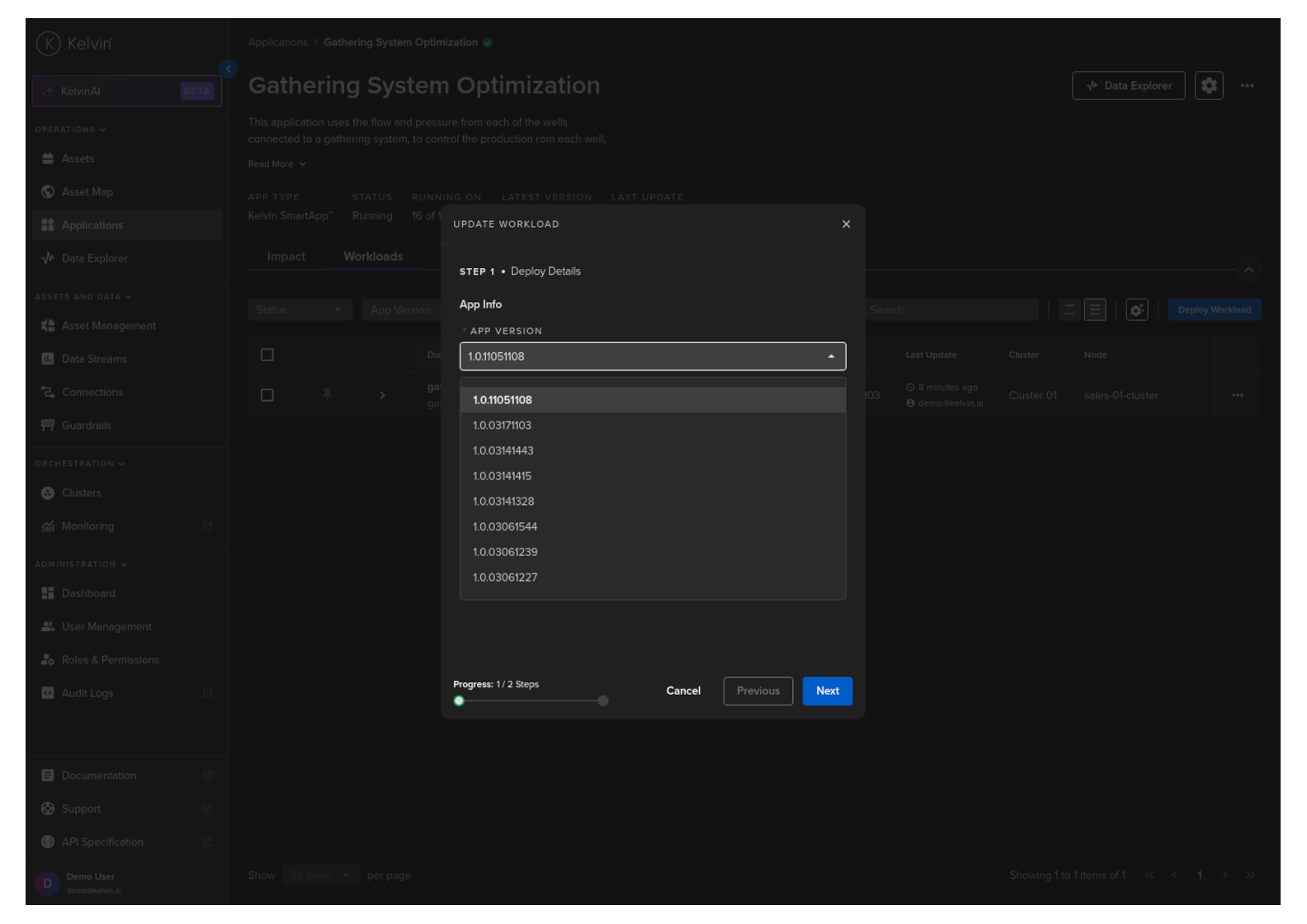 Update Workload Version - Kelvin Documentation