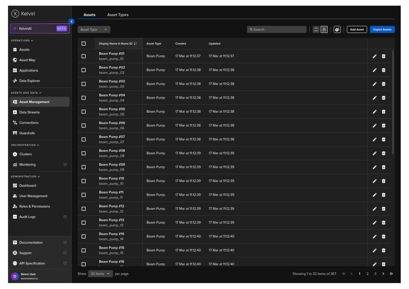 Bulk Create Assets - Kelvin Documentation
