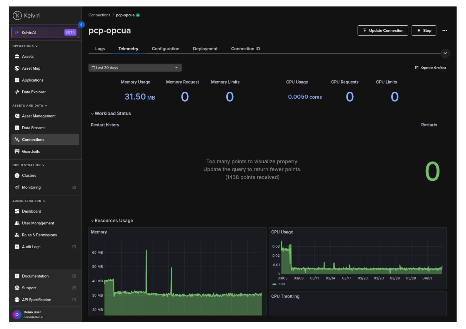 View Connection Telemetry - Kelvin Documentation