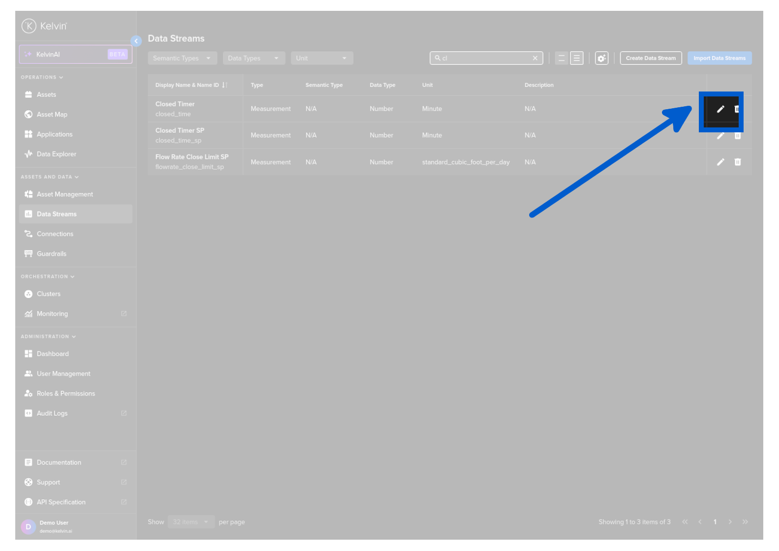 Update a Data Stream - Kelvin Documentation
