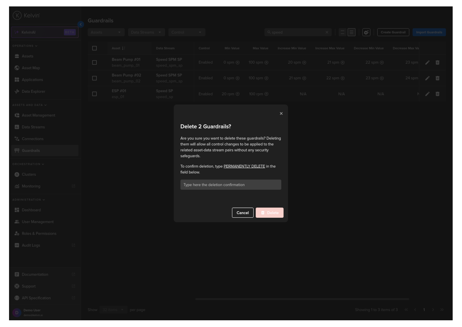 Bulk Delete Guardrails - Kelvin Documentation
