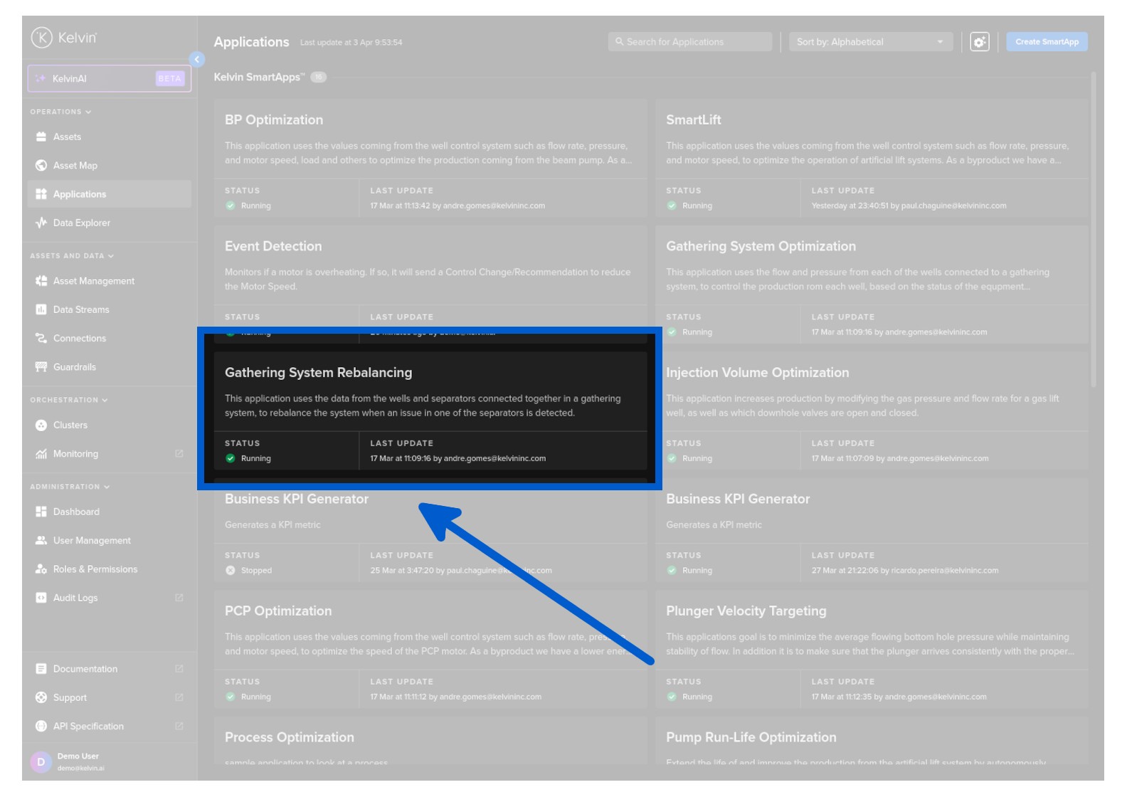 List Assets in SmartApp - Kelvin Documentation