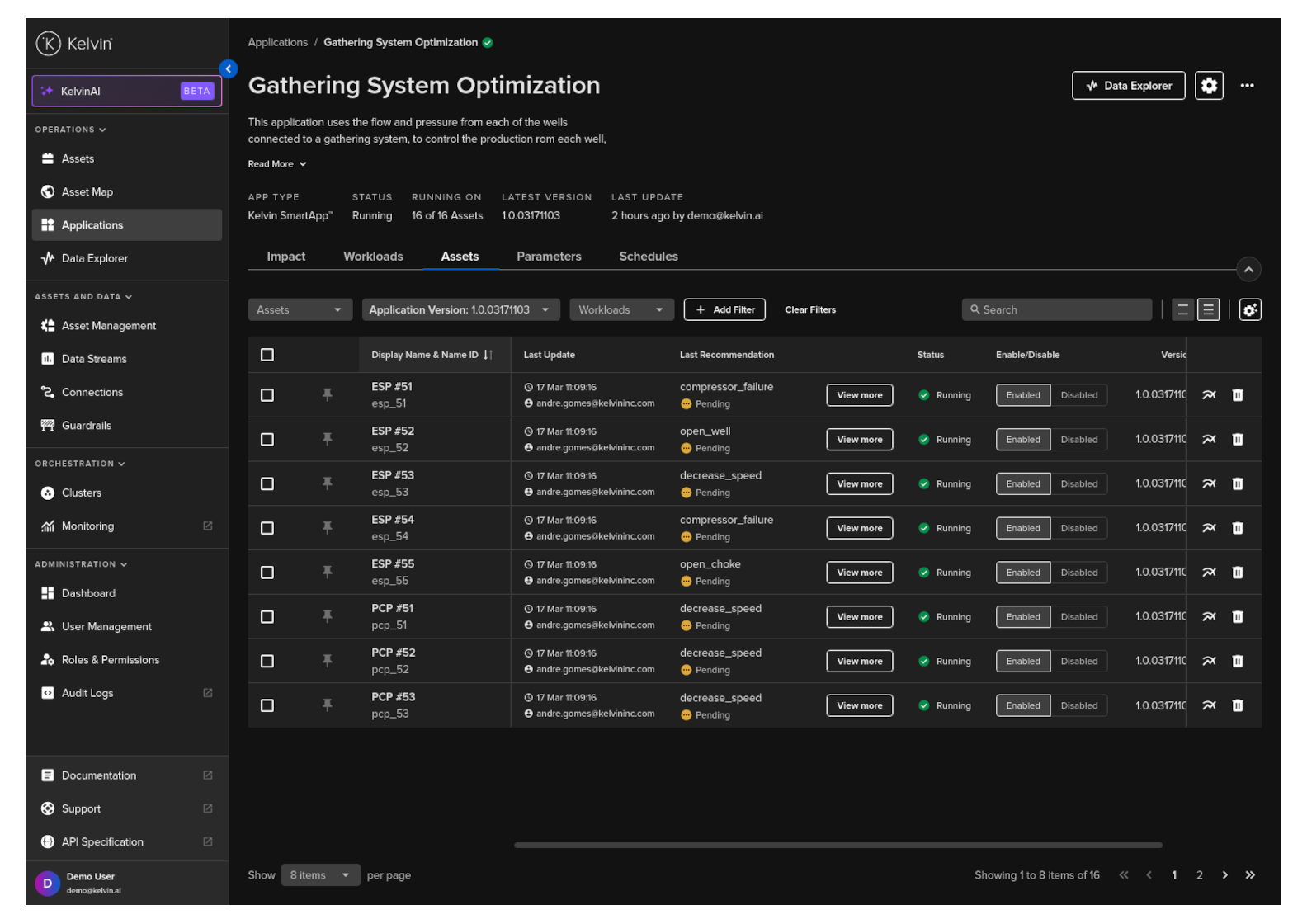 List Assets in SmartApp - Kelvin Documentation