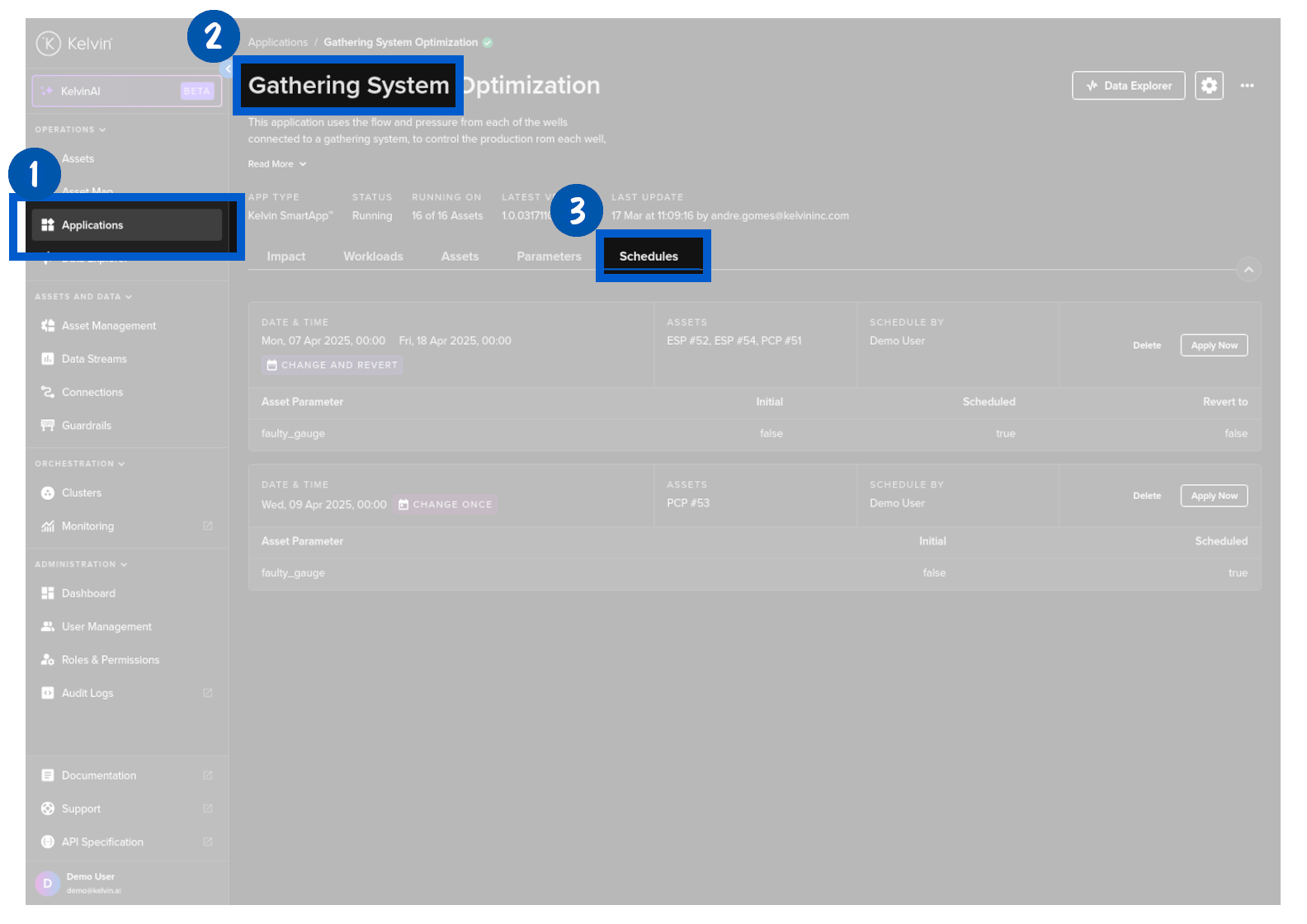 Create Scheduled Parameter - Kelvin Documentation