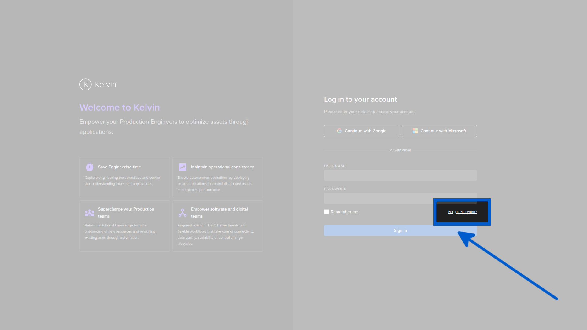 Reset Password - Kelvin Documentation