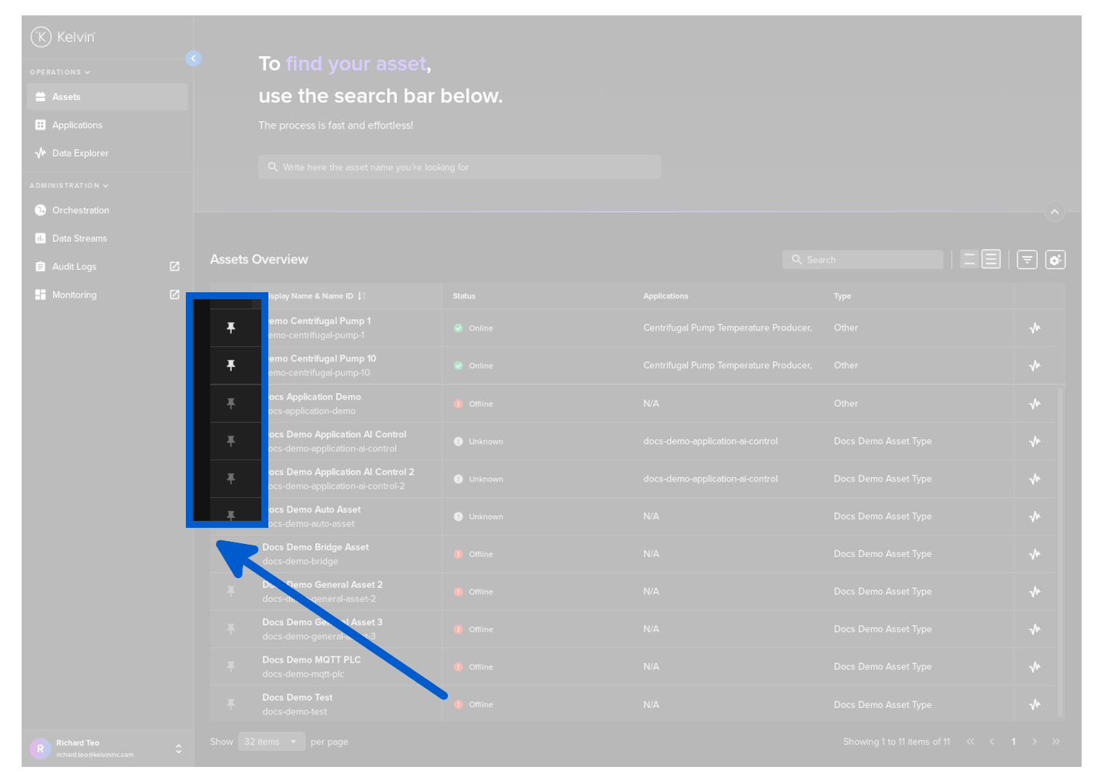 Managing Assets - Kelvin Documentation