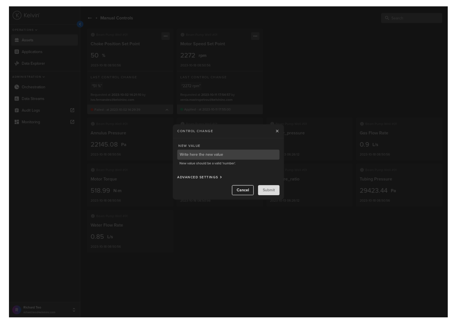 Manual Controls - Kelvin Documentation