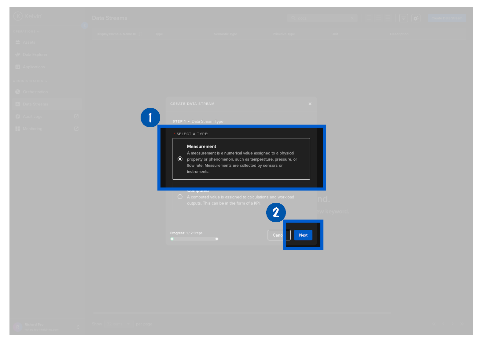 Data Stream - How to - Kelvin Documentation