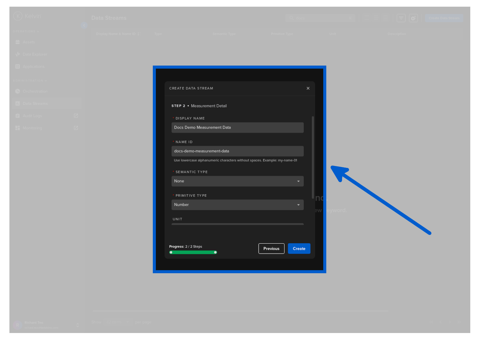 Data Stream - How to - Kelvin Documentation