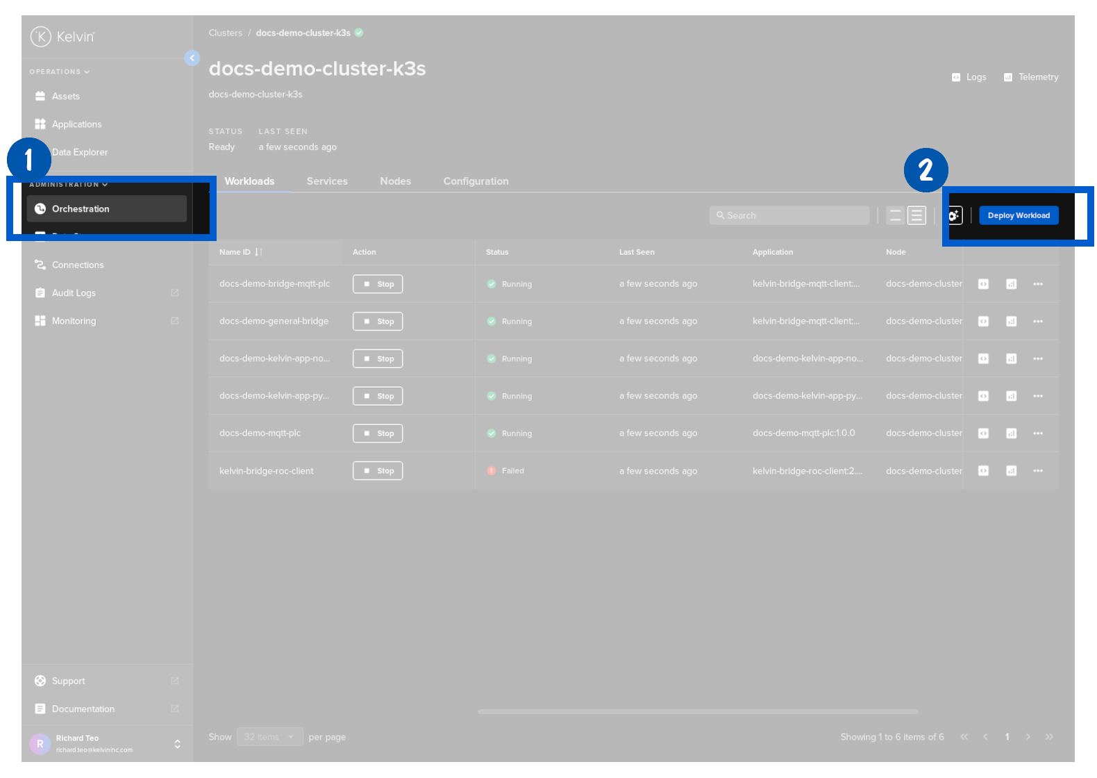 Deploying a Workload - Kelvin Documentation