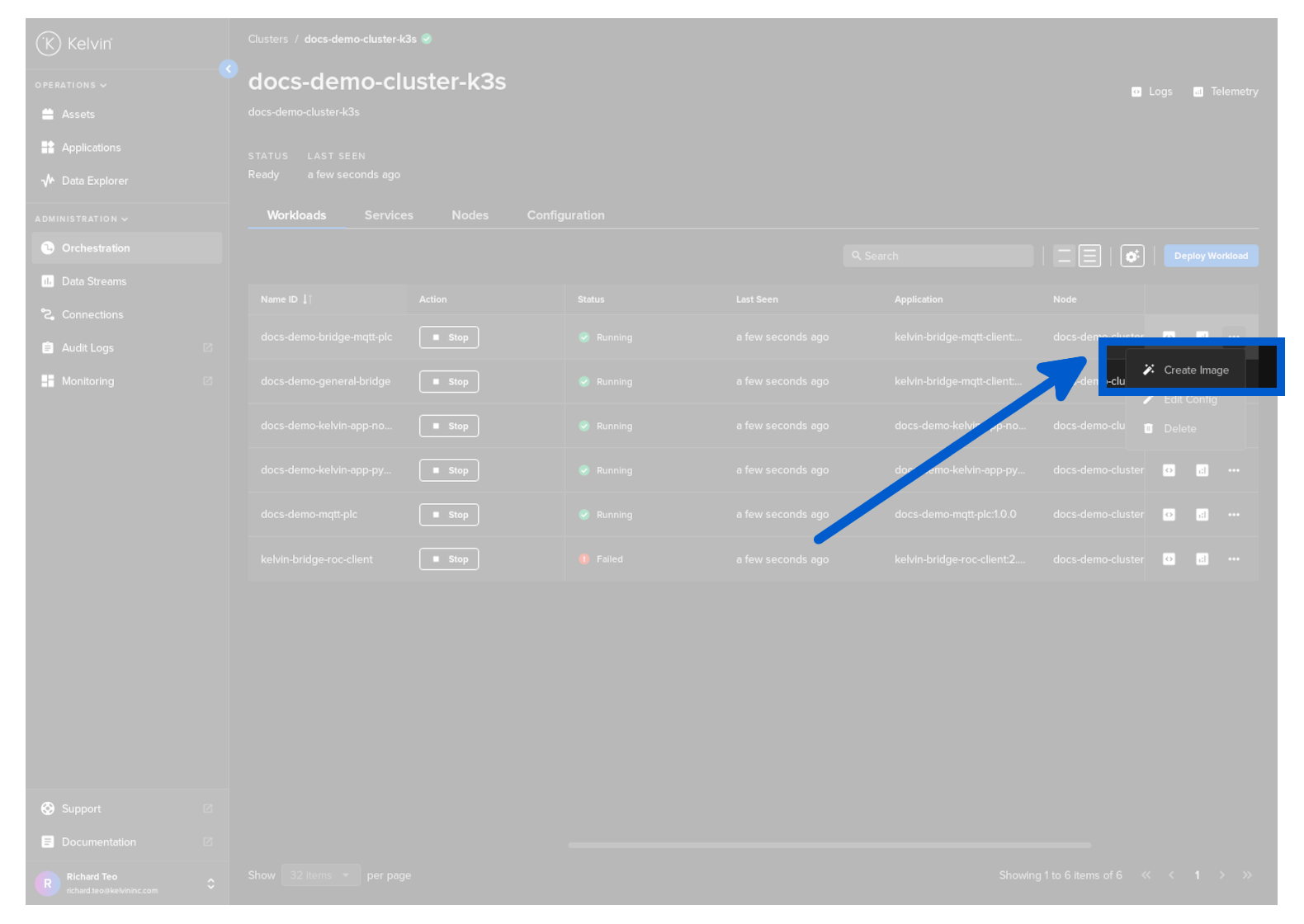 Deploying a Workload - Kelvin Documentation