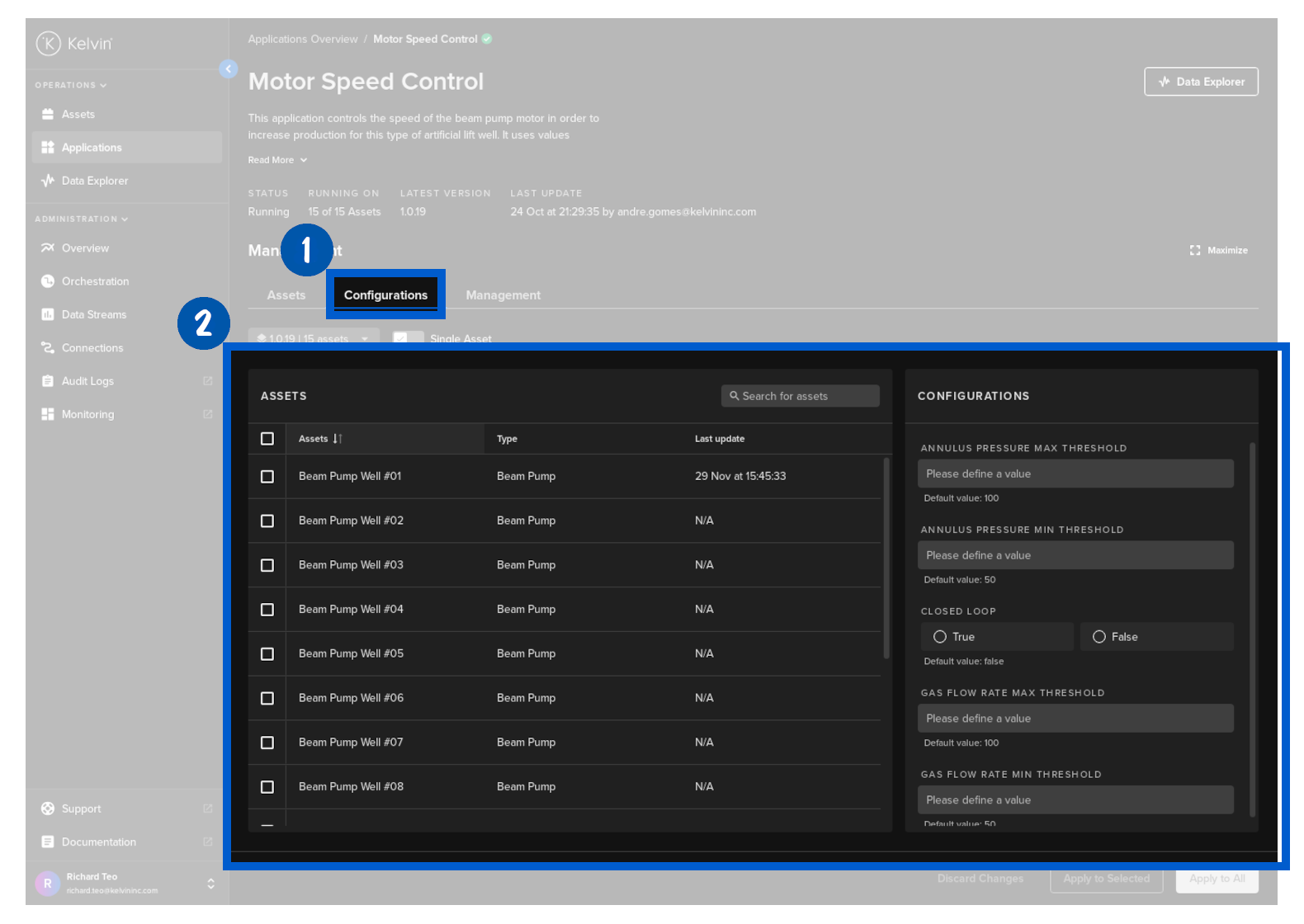Set Asset Configurations - Kelvin Documentation