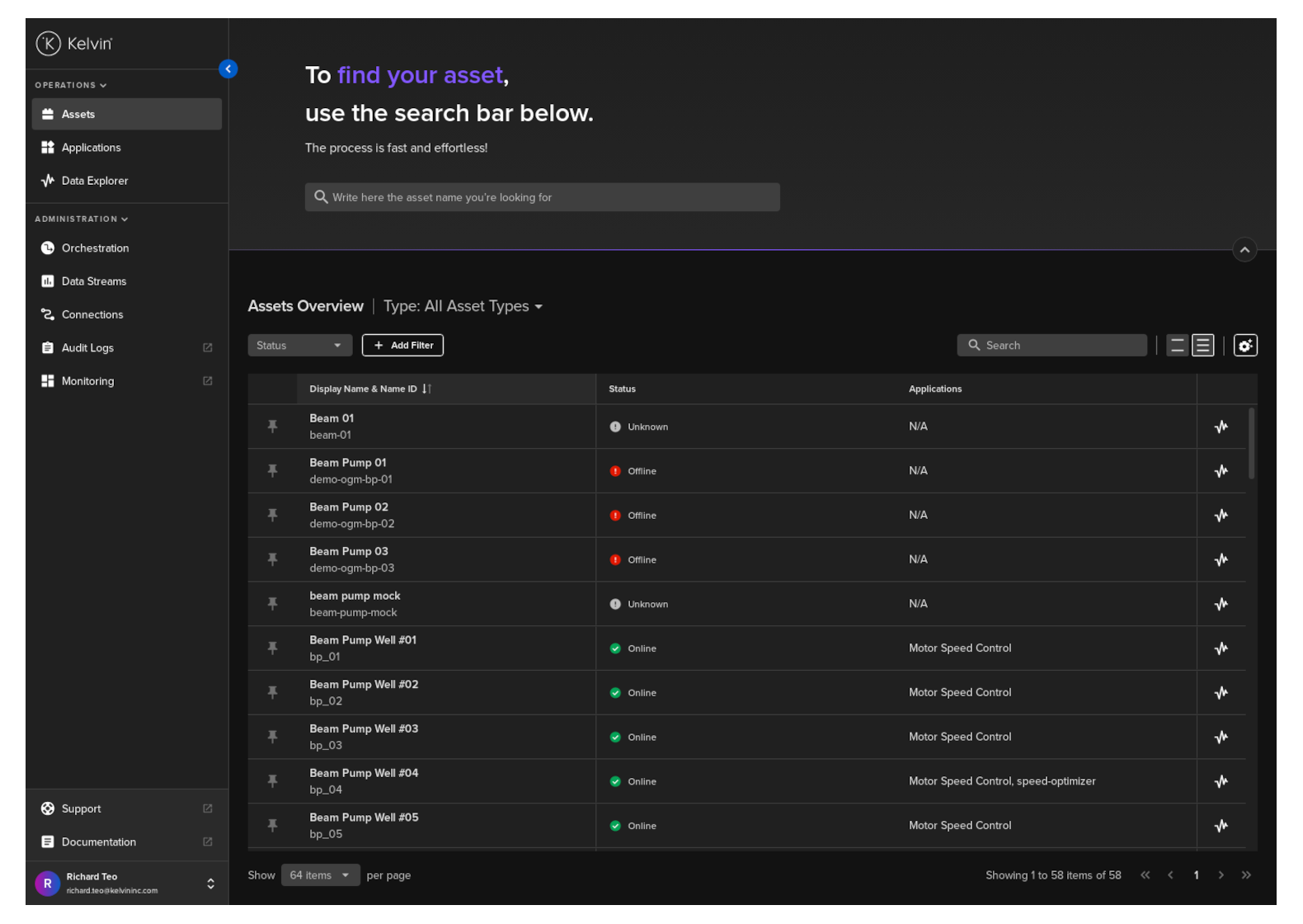 Managing Assets - Kelvin Documentation