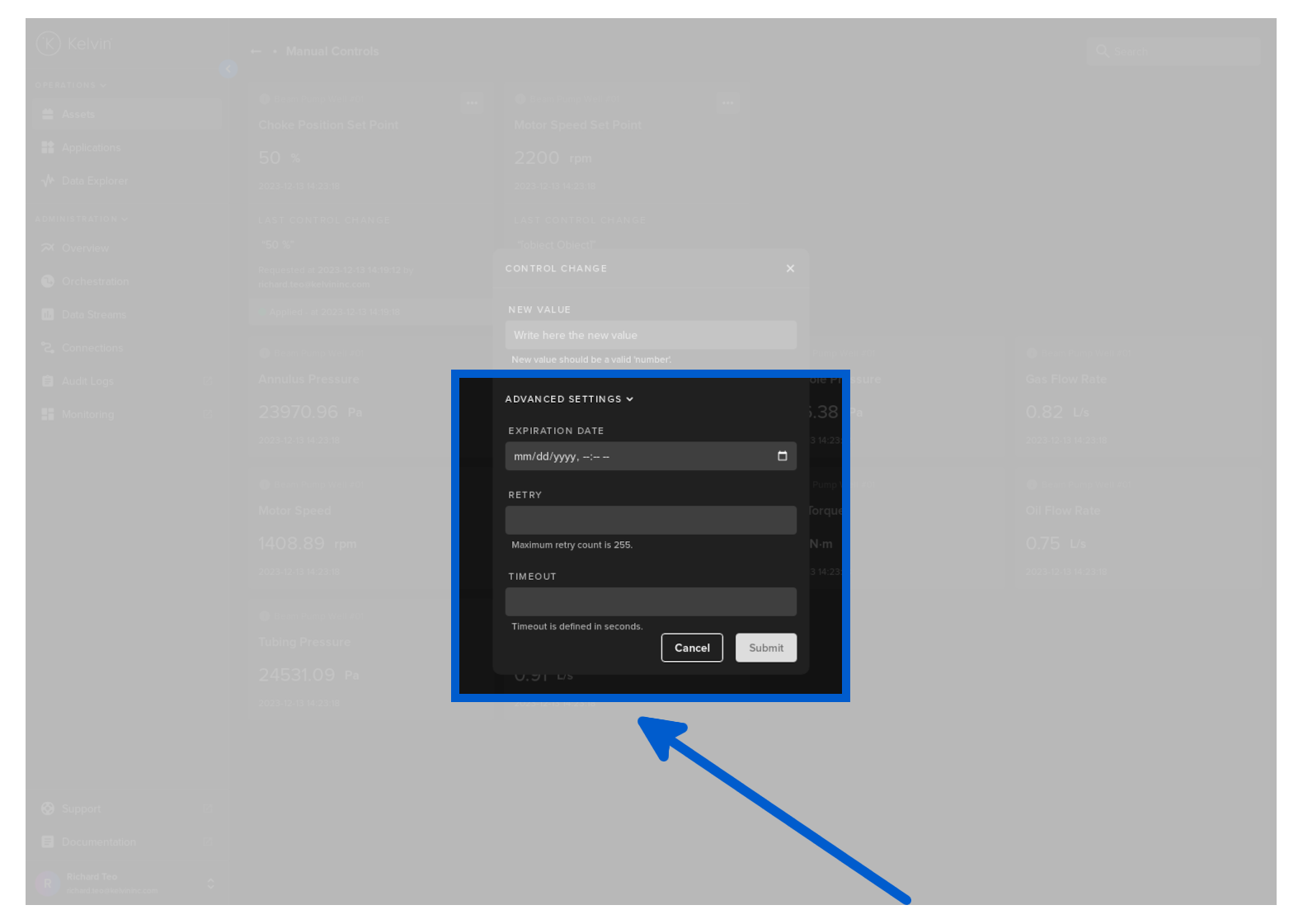 Manual Controls - Kelvin Documentation