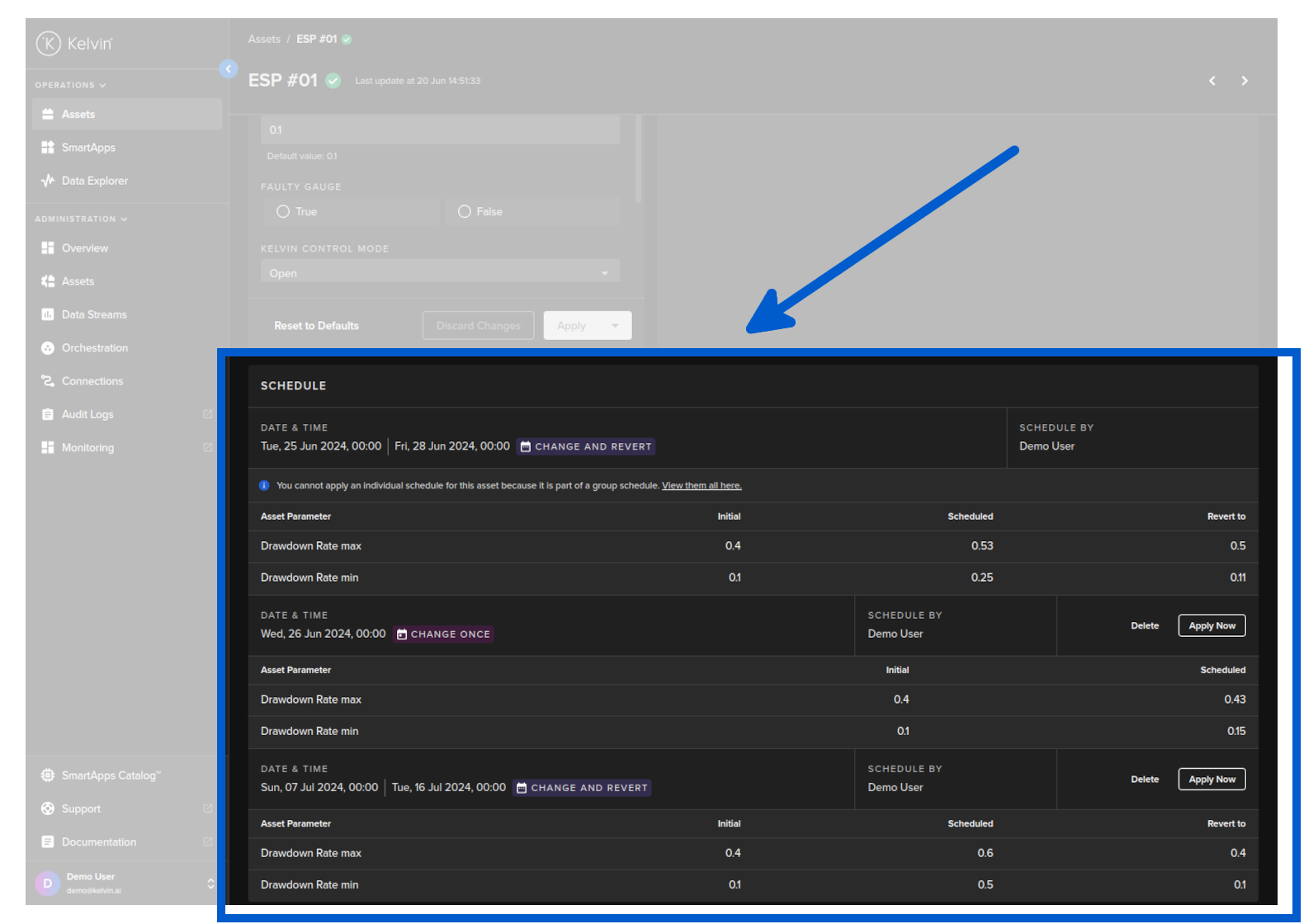 Create Scheduled Parameter - Kelvin Documentation