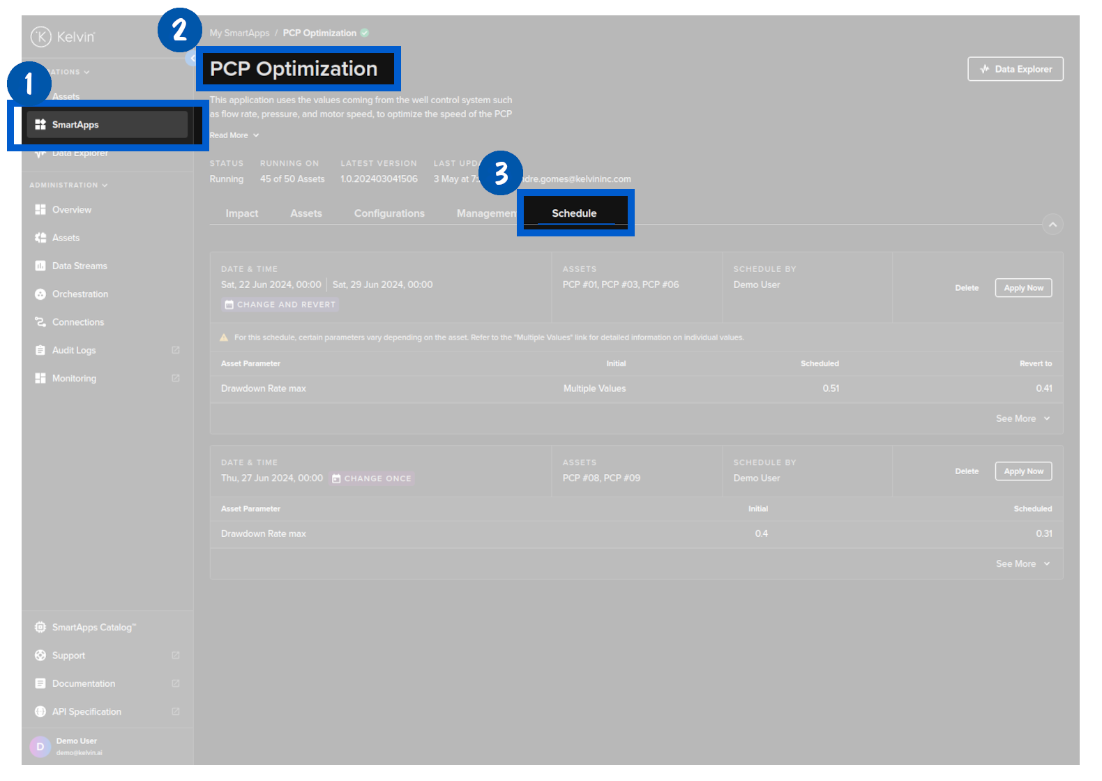 Create Scheduled Parameter - Kelvin Documentation