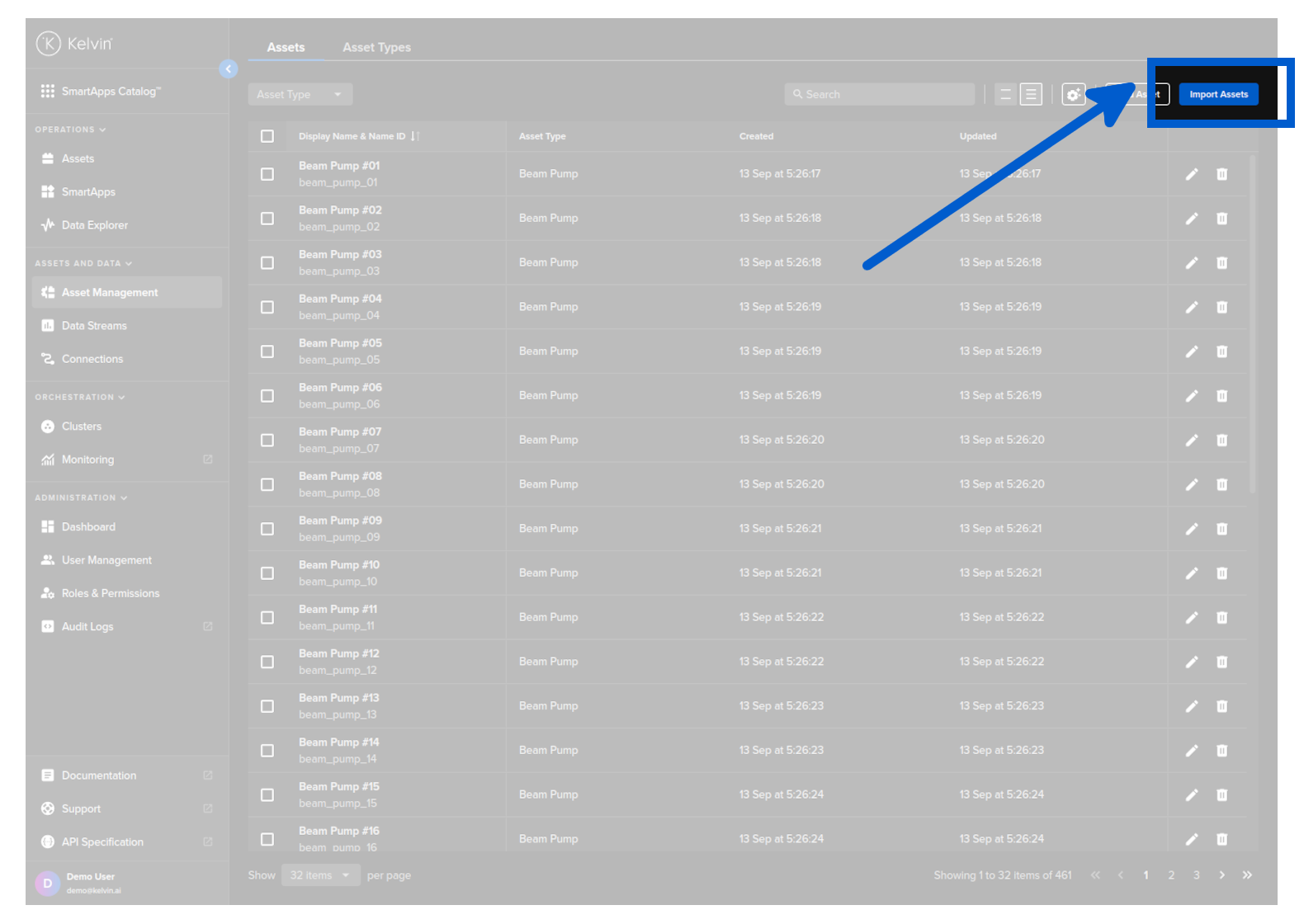 Bulk Create Assets - Kelvin Documentation