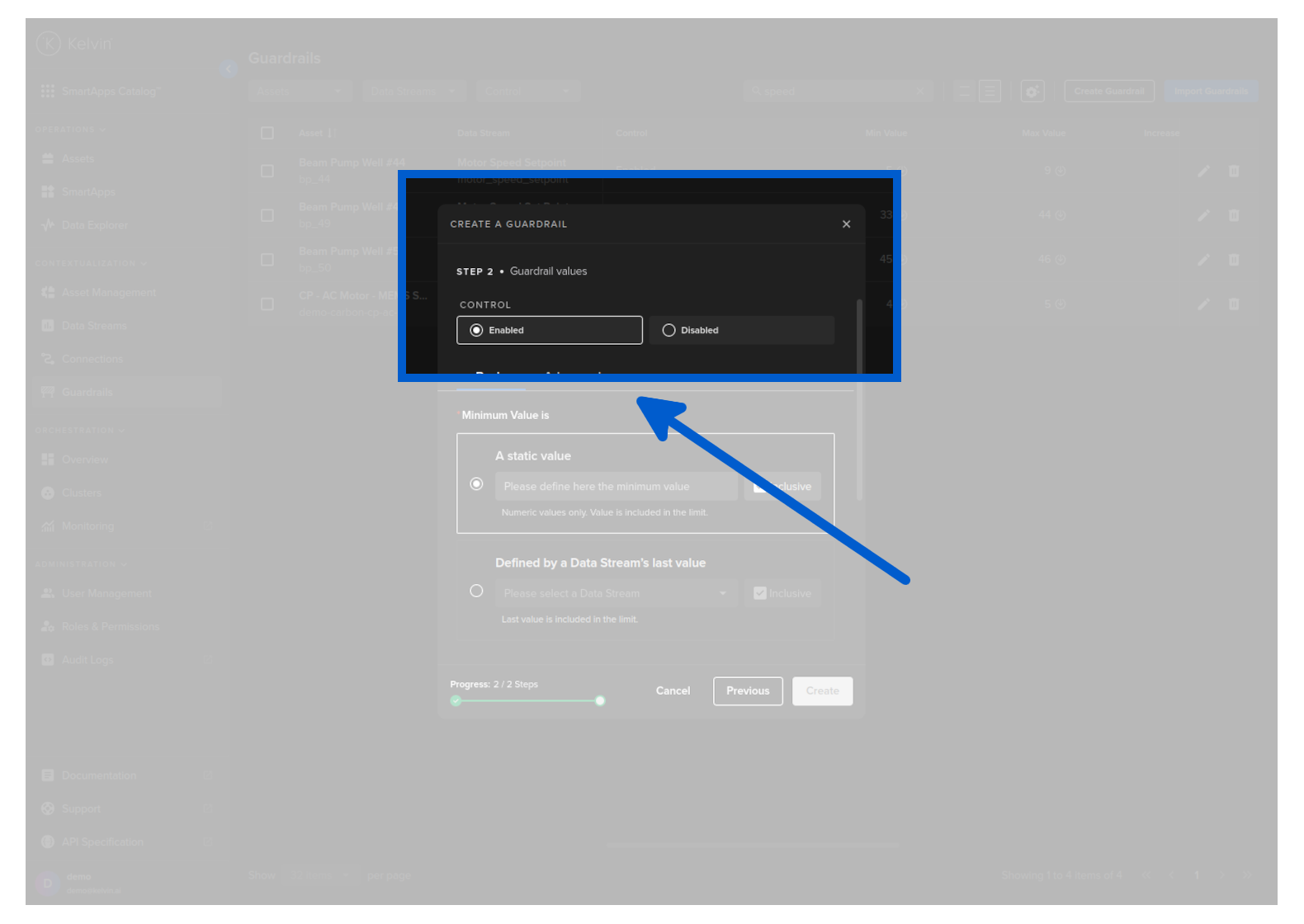 Create a Guardrail - Kelvin Documentation