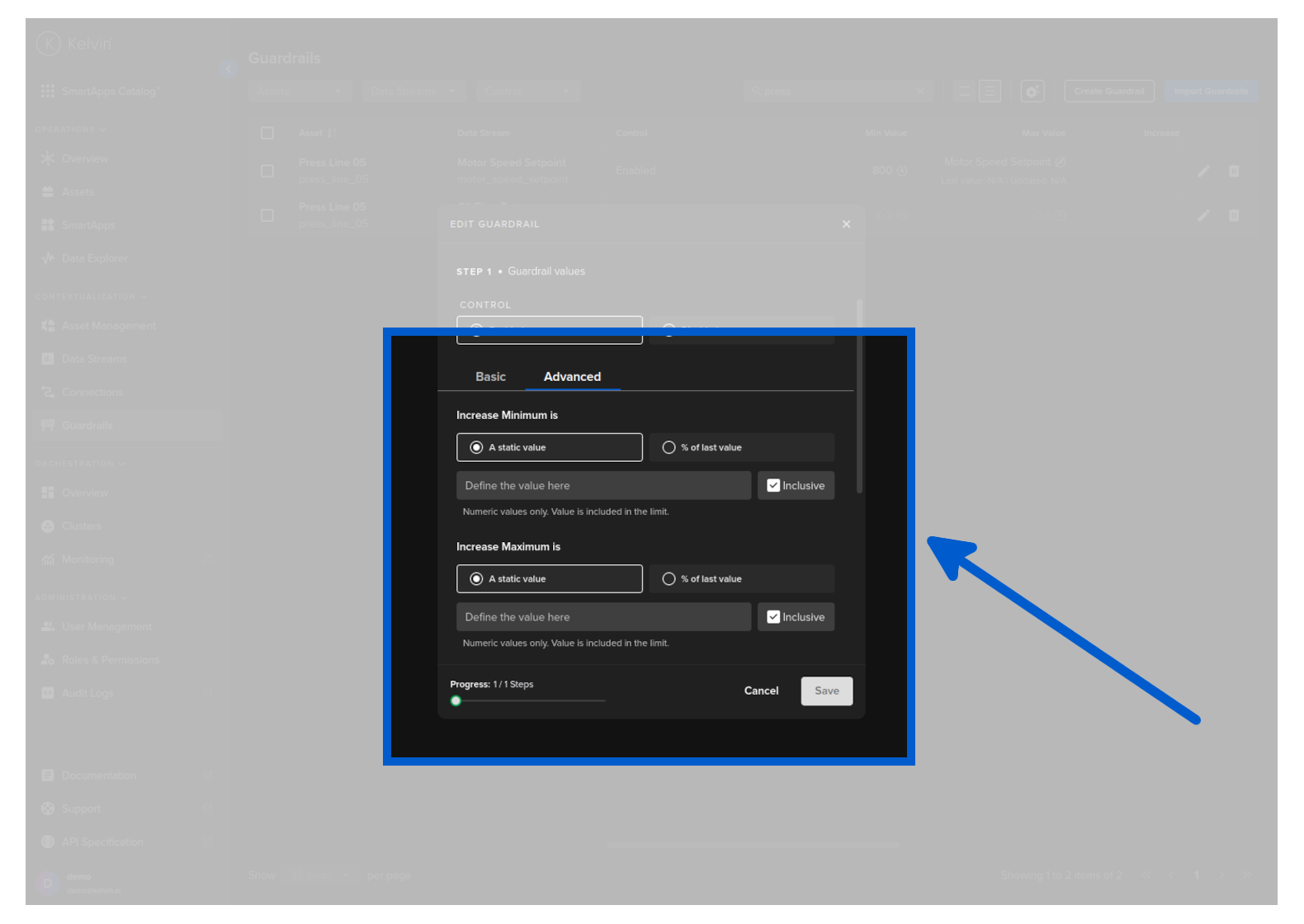 Update a Guardrail - Kelvin Documentation