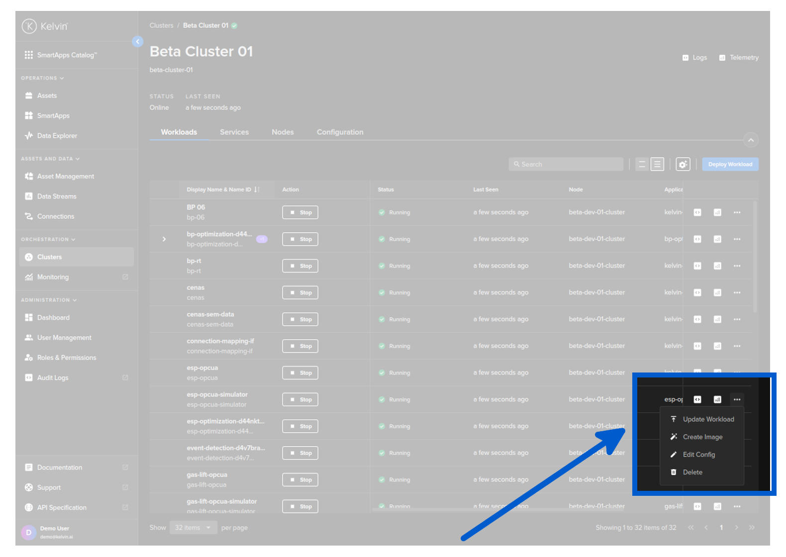 Update a Workload - Kelvin Documentation